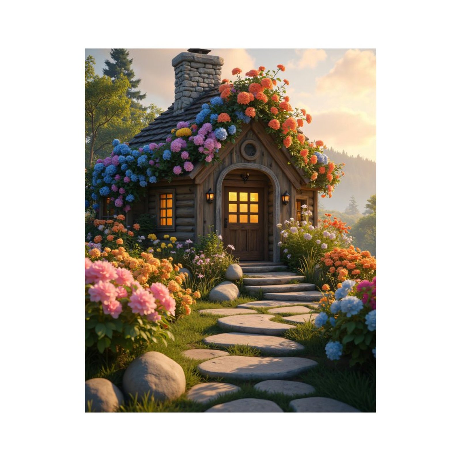 Paint by Numbers Kit for Adults, Cottage Garden Pathway Flowers Paint by Numbers, Easy Paint by ...