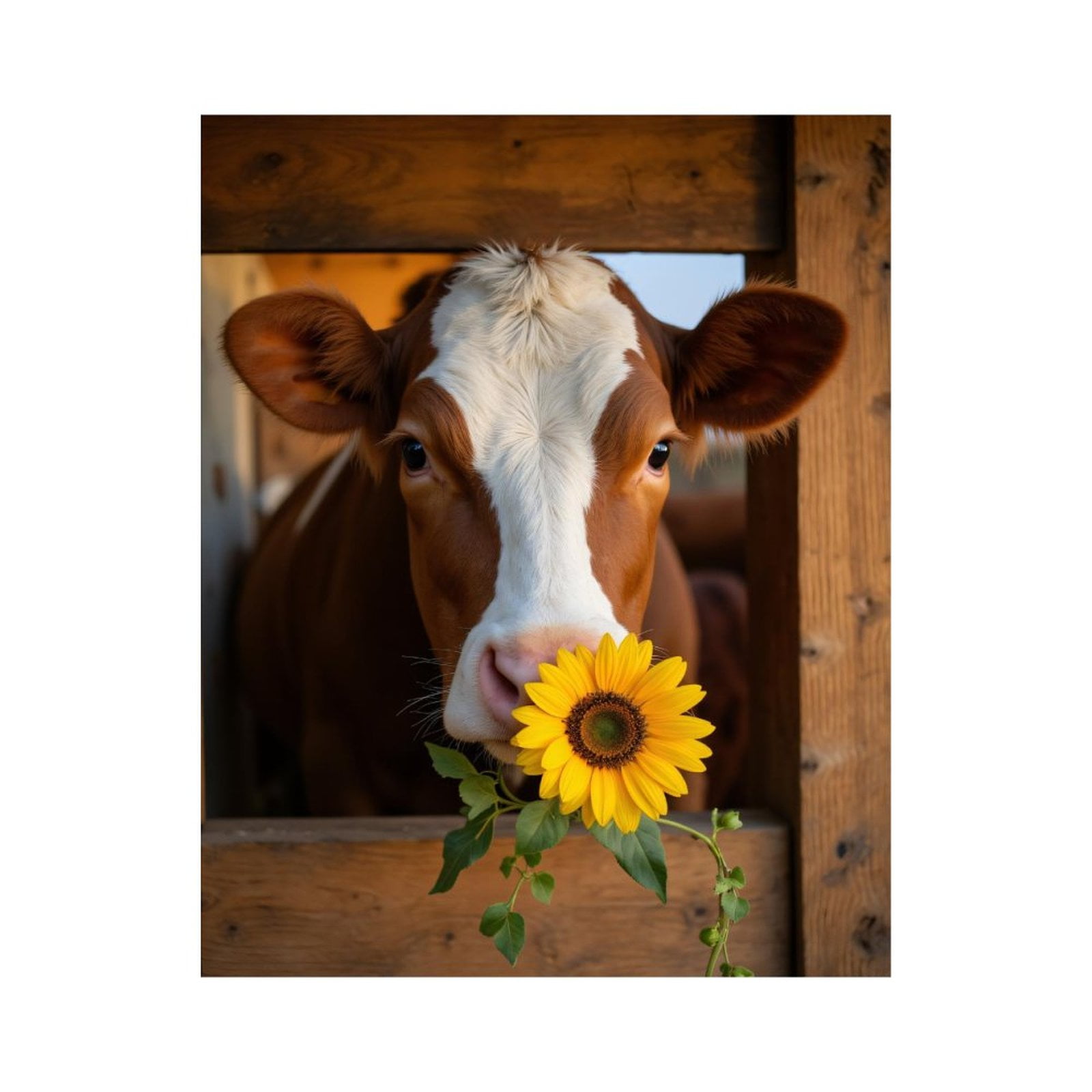 Paint by Numbers Kit for Adults, Cow Sunflower Farm Rustic Scene Paint ...