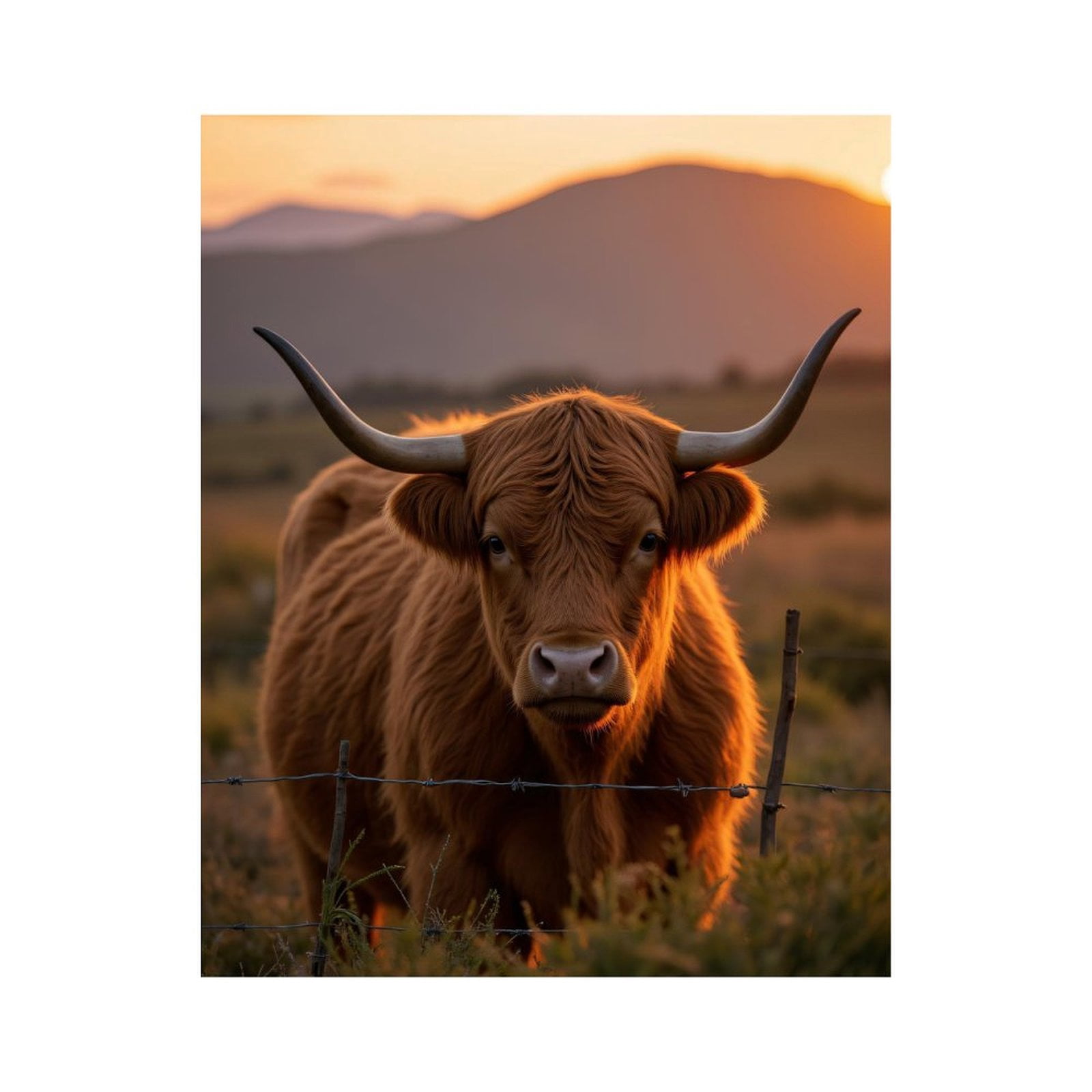Paint by Numbers Kit for Adults, Cow Sunset Scenic View Paint by ...
