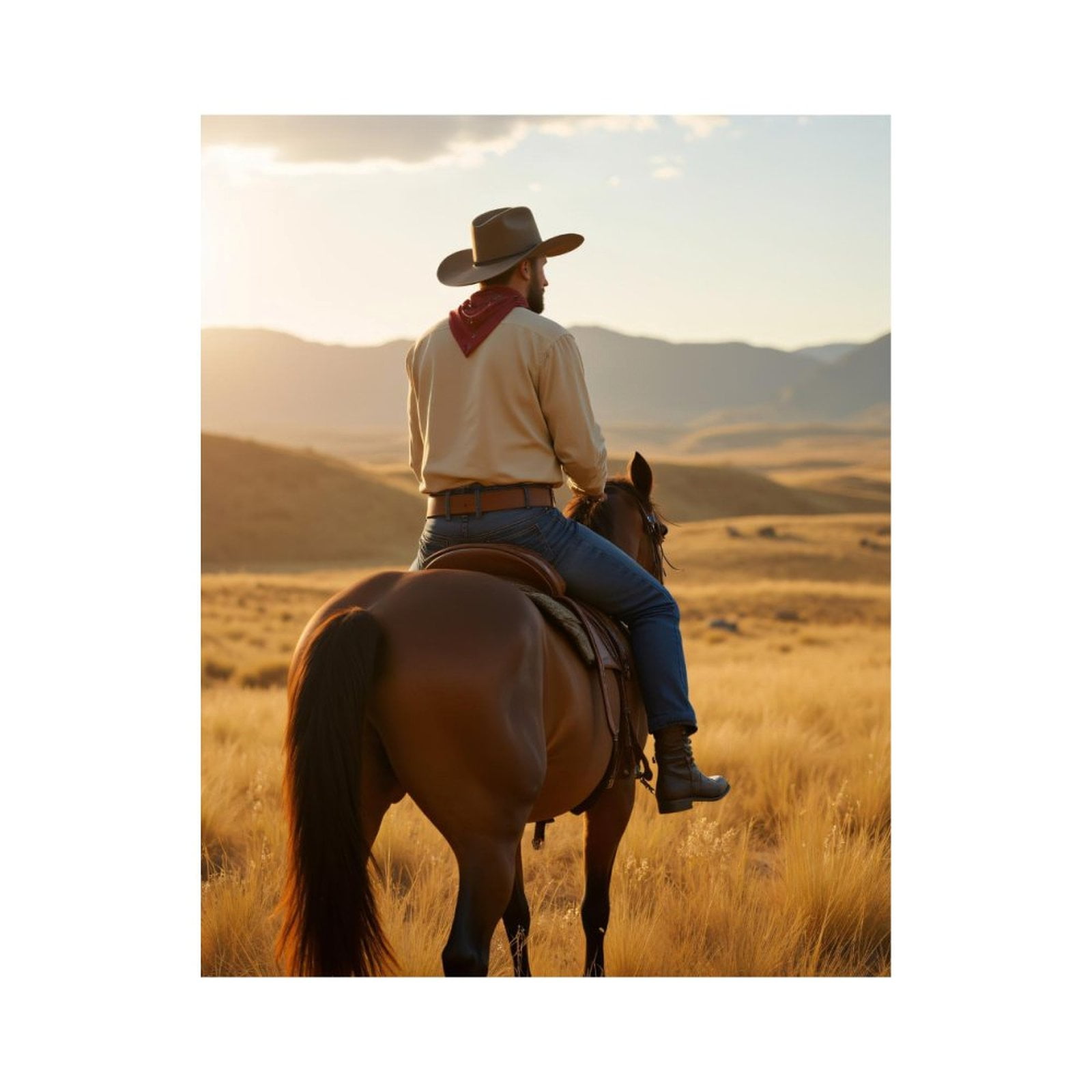 Paint by Numbers Kit for Adults, Cowboy Riding Horse At Sunset Paint by Numbers, Easy Paint by ...