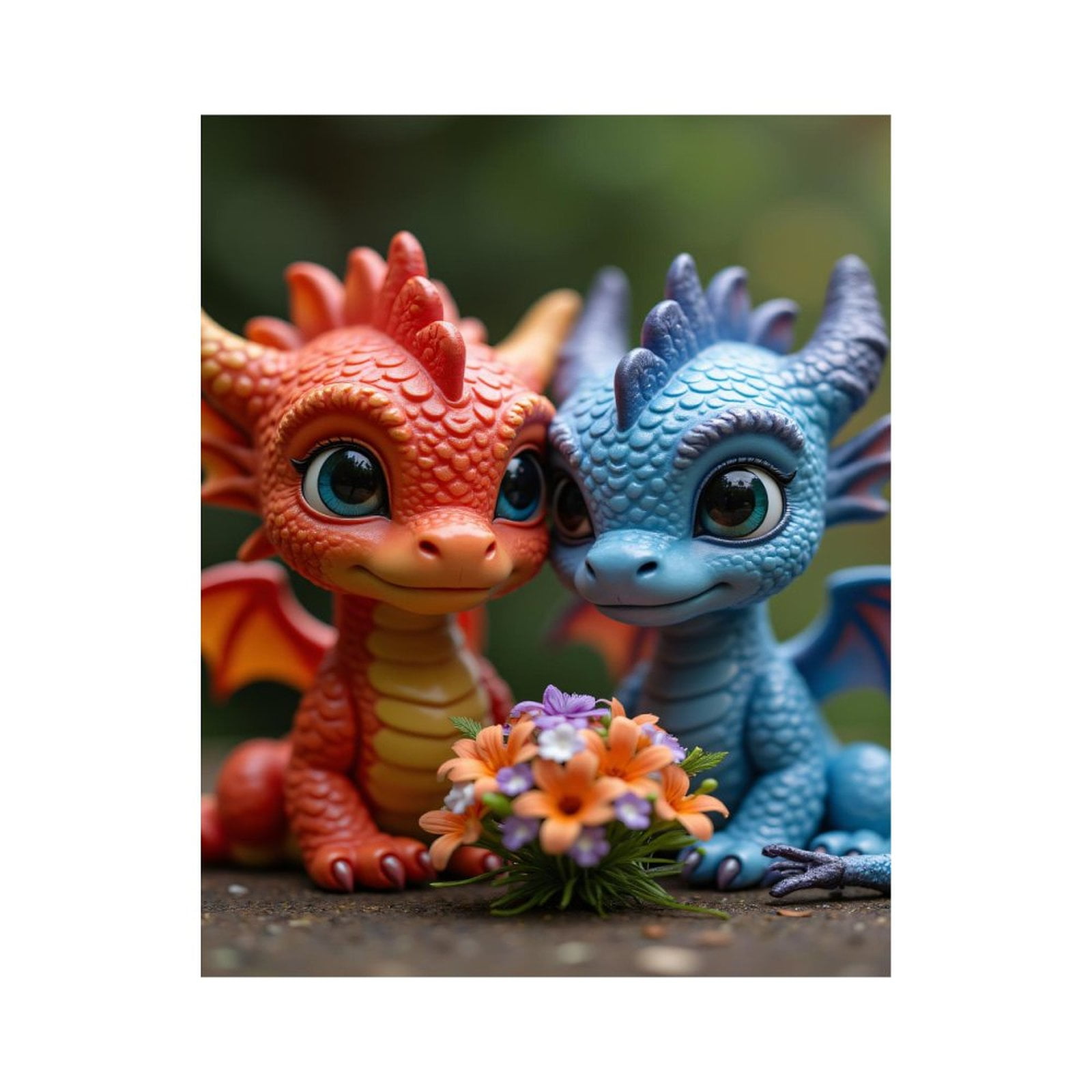 Paint by Numbers Kit for Adults, Cute Colorful Dragon Figurines Flowers ...