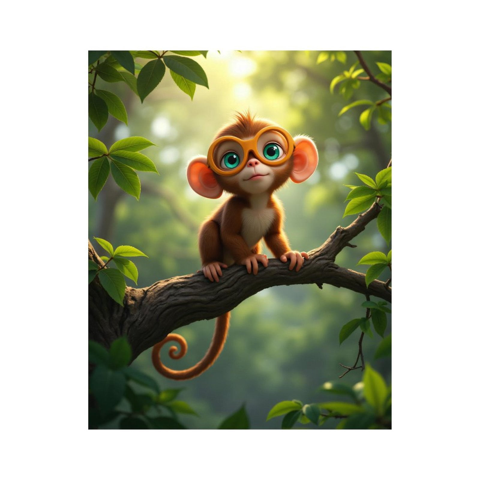 Paint by Numbers Kit for Adults, Cute Monkey With Big Glasses Paint by ...