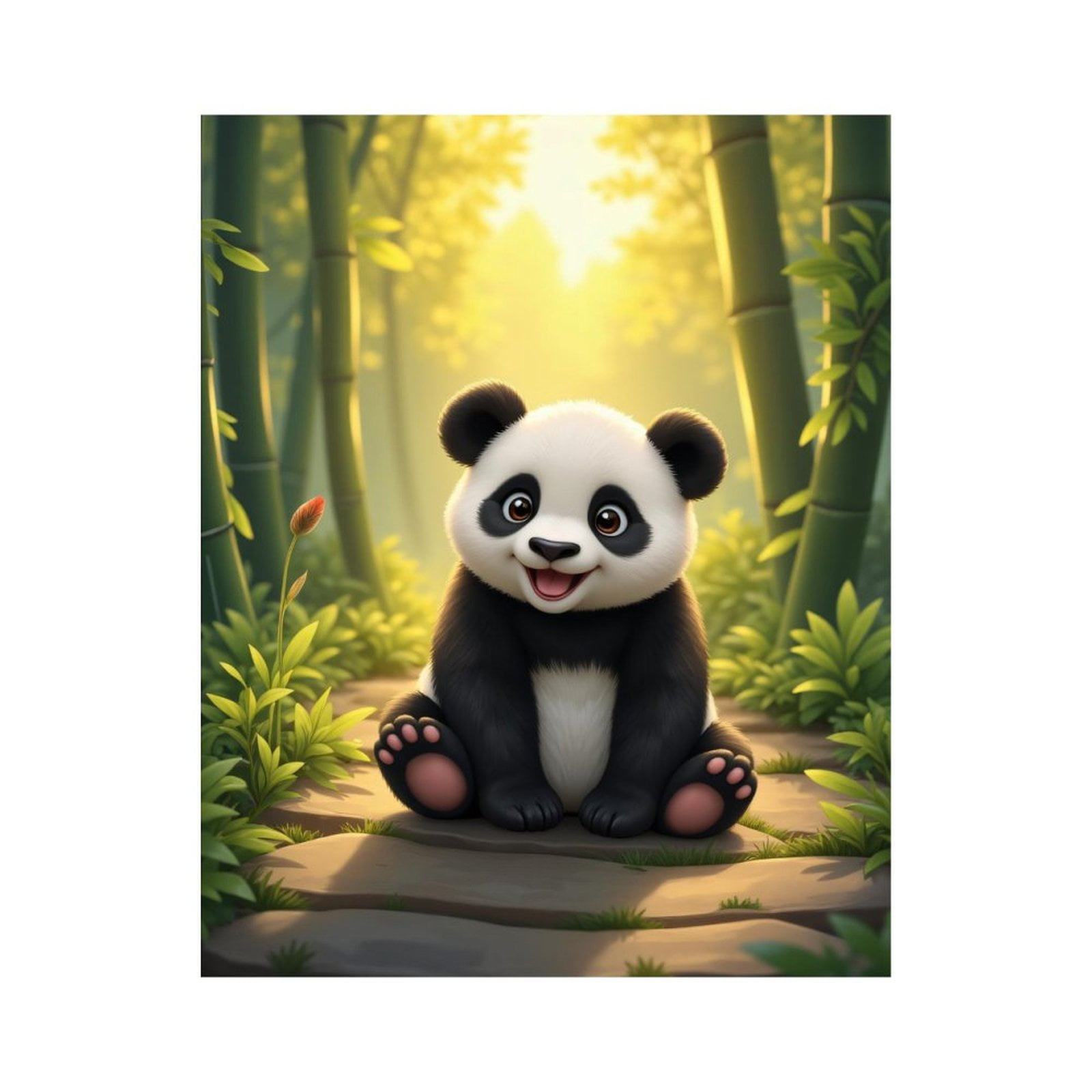 Paint by Numbers Kit for Adults, Cute Panda Cartoon Forest Paint by ...