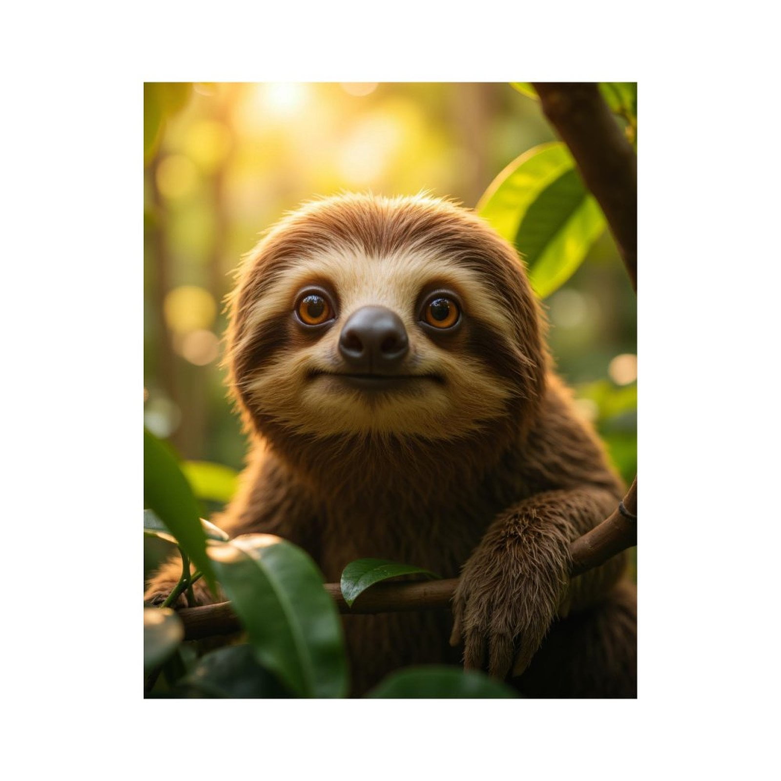 Paint by Numbers Kit for Adults, Cute Sloth Jungle Green Leaves Glow ...