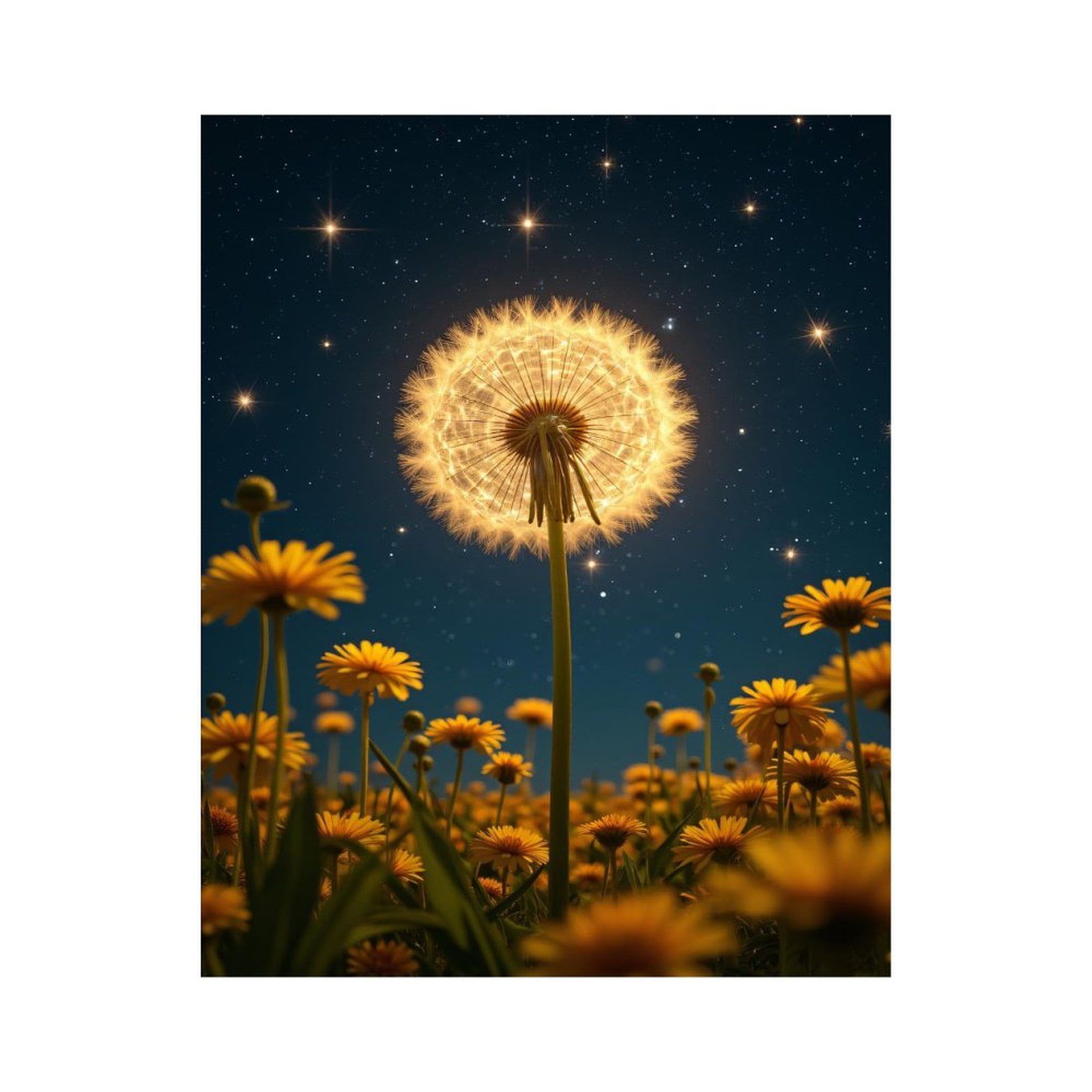 Paint by Numbers Kit for Adults, Dandelion Night Starry Glow Paint by ...