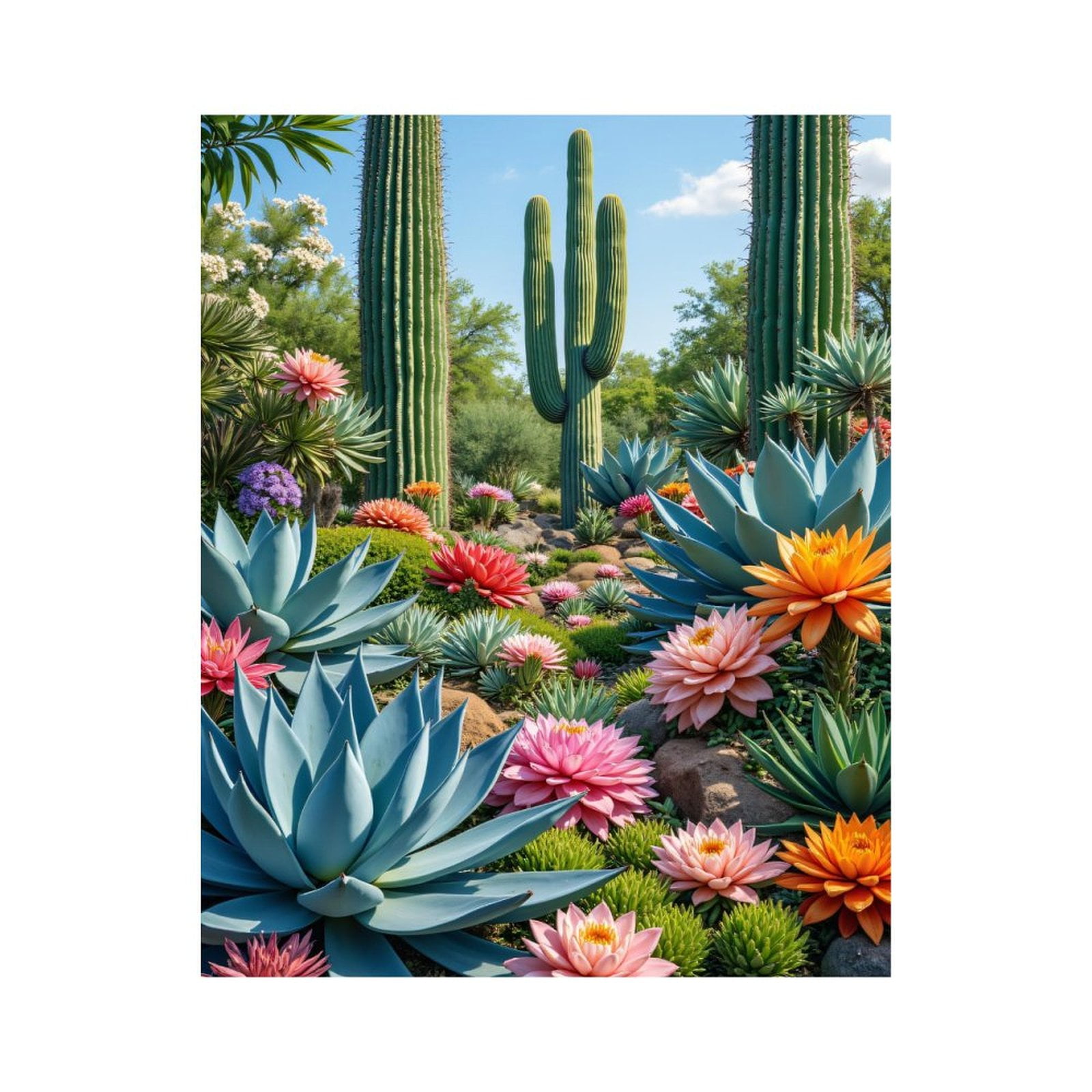 Paint by Numbers Kit for Adults, Desert Blooms Cactus Garden Landscape Paint by Numbers, Easy ...