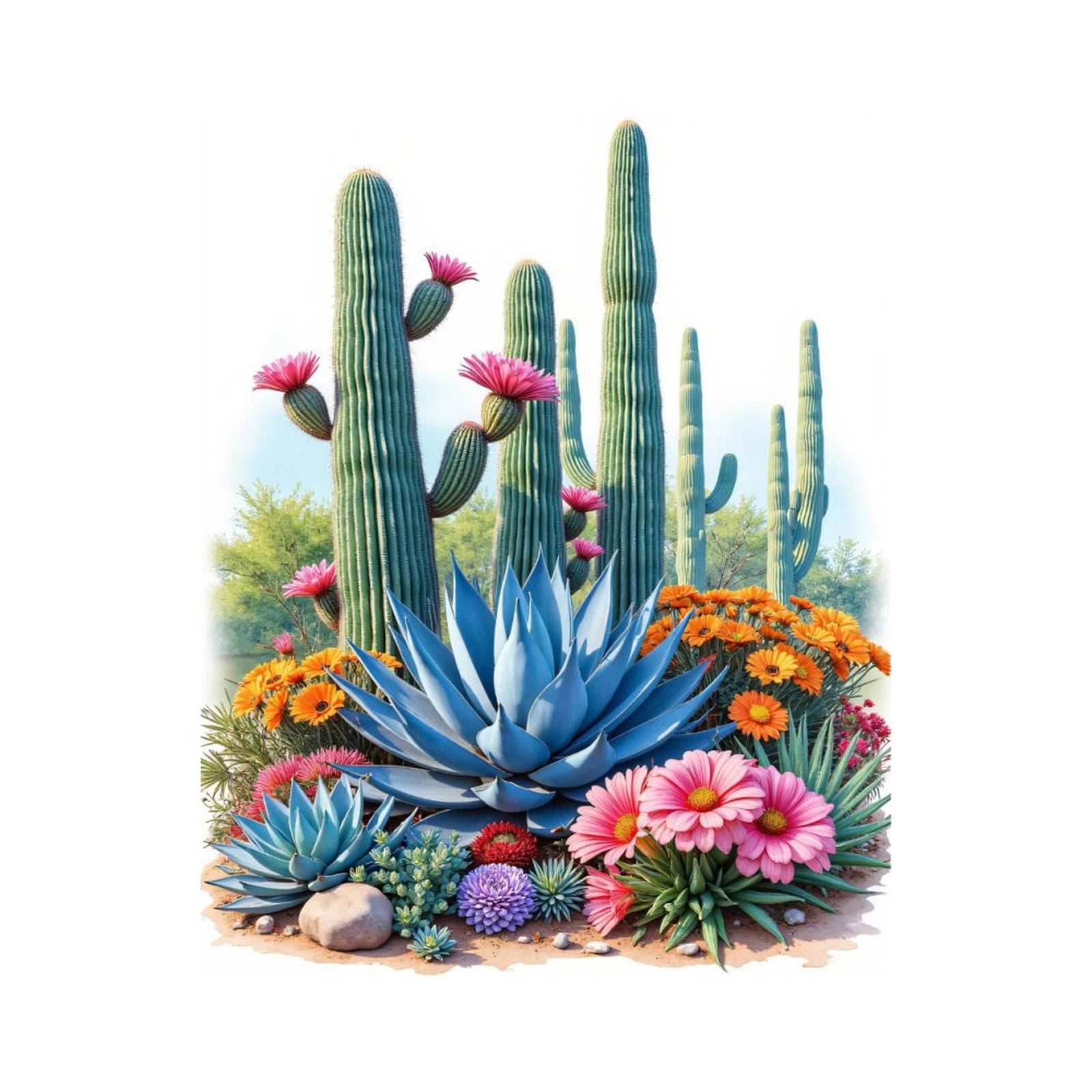 Paint by Numbers Kit for Adults, Desert Oasis Cactus Garden Blooms Paint by Numbers, Easy Paint ...