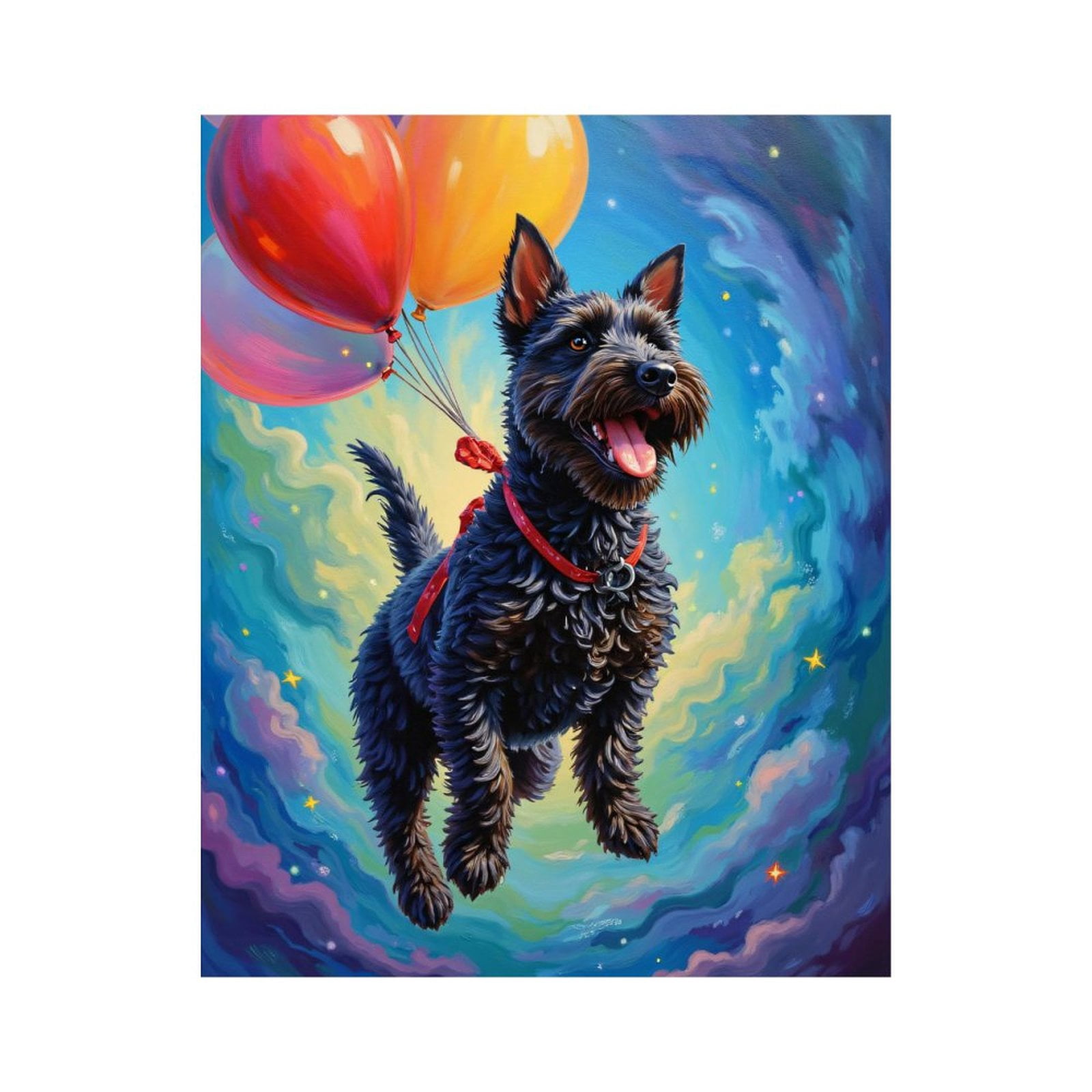 Paint by Numbers Kit for Adults, Dog With Balloons In Vivid Sky Paint ...
