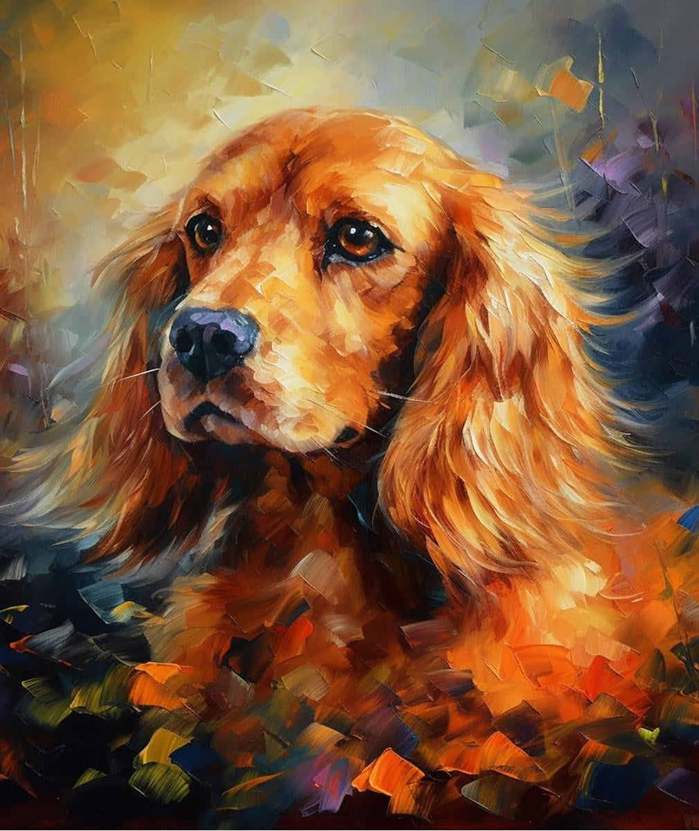 Paint by Numbers Kit for Adults -Dog King Charles Spaniel- Beginner DIY ...