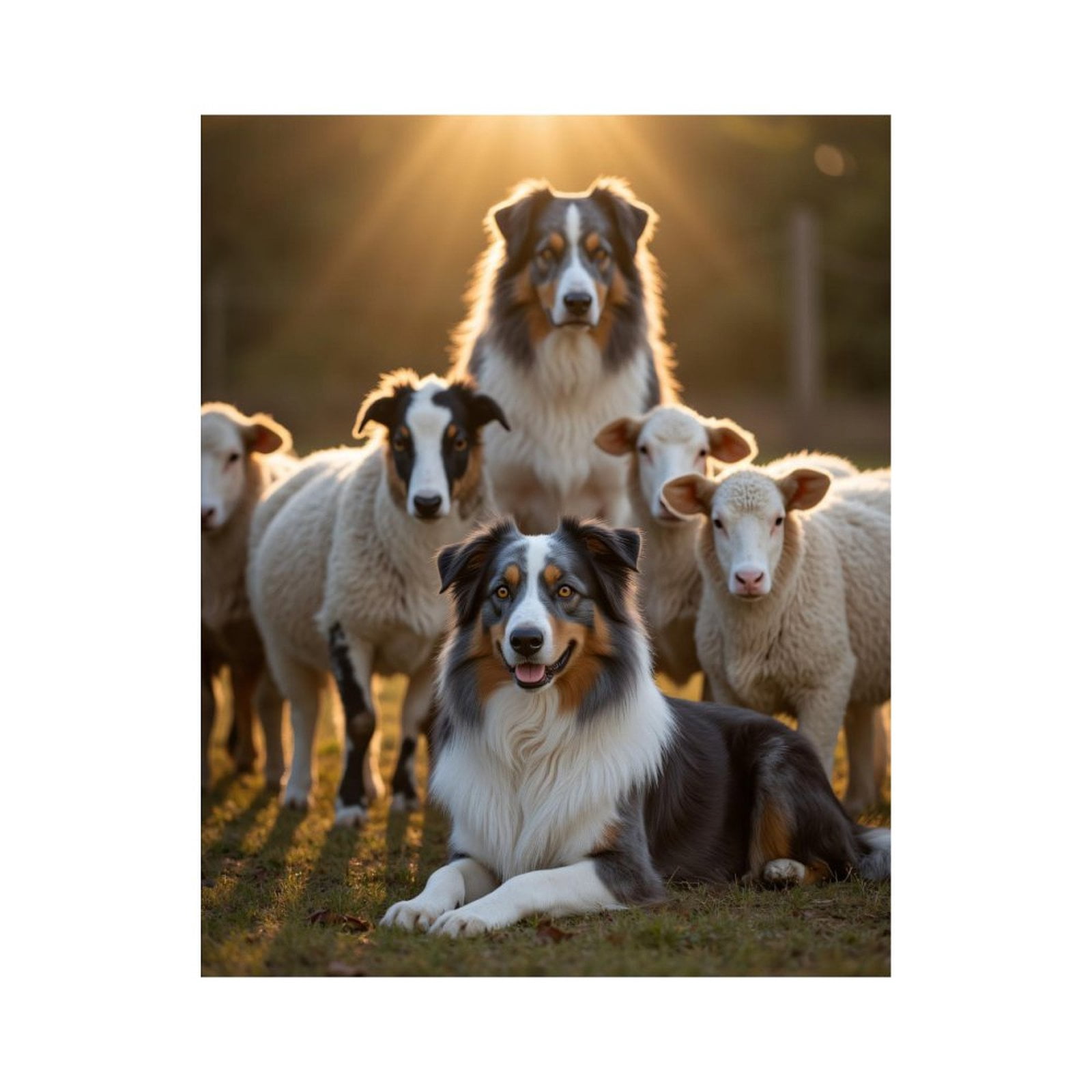 Paint by Numbers Kit for Adults, Dog Sheep Sunset Pastoral Scene Paint ...