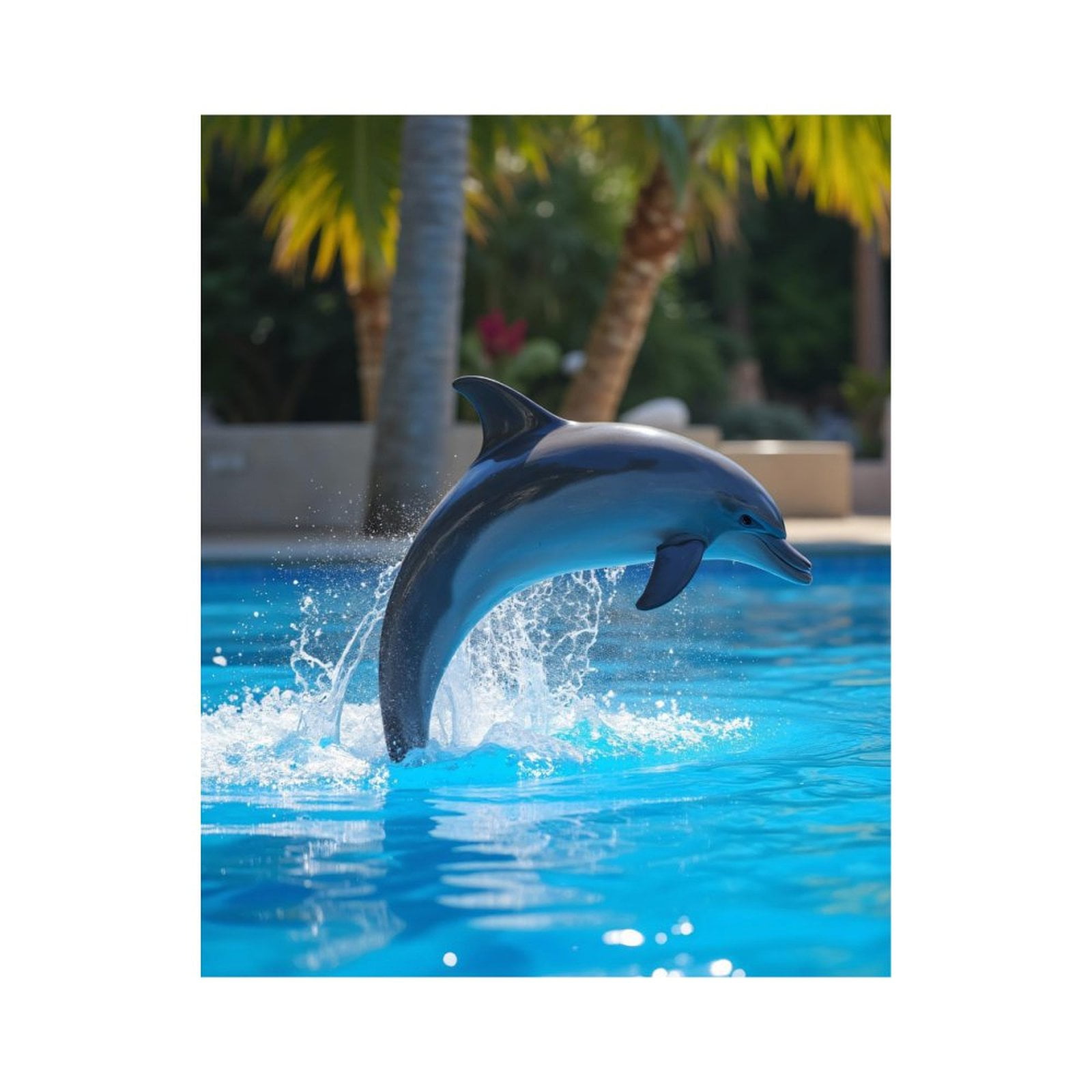 Paint by Numbers Kit for Adults, Dolphin Jumping Tropical Pool Paint by ...