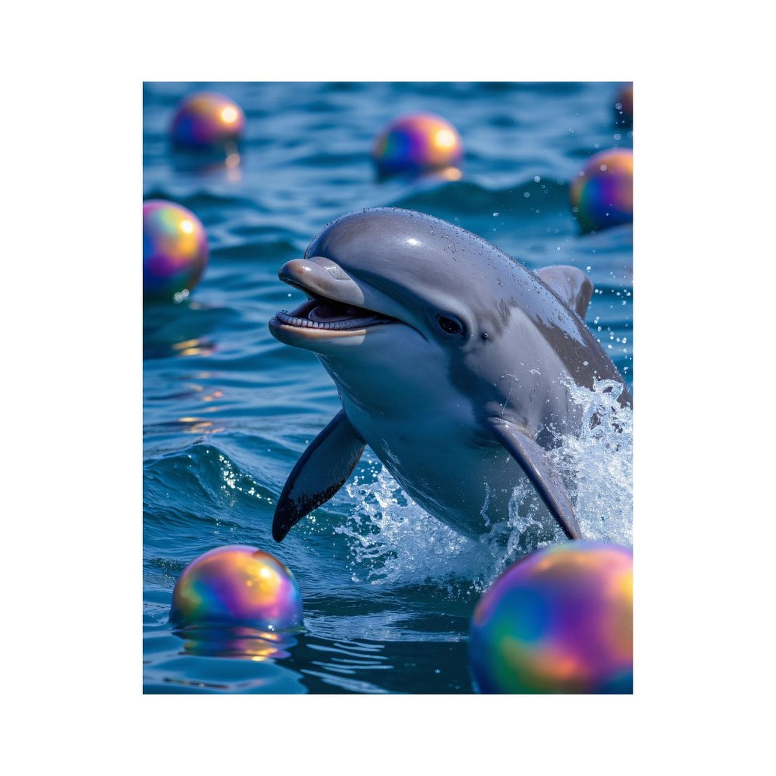 Paint by Numbers Kit for Adults, Dolphin Playful Surf Iridescent ...