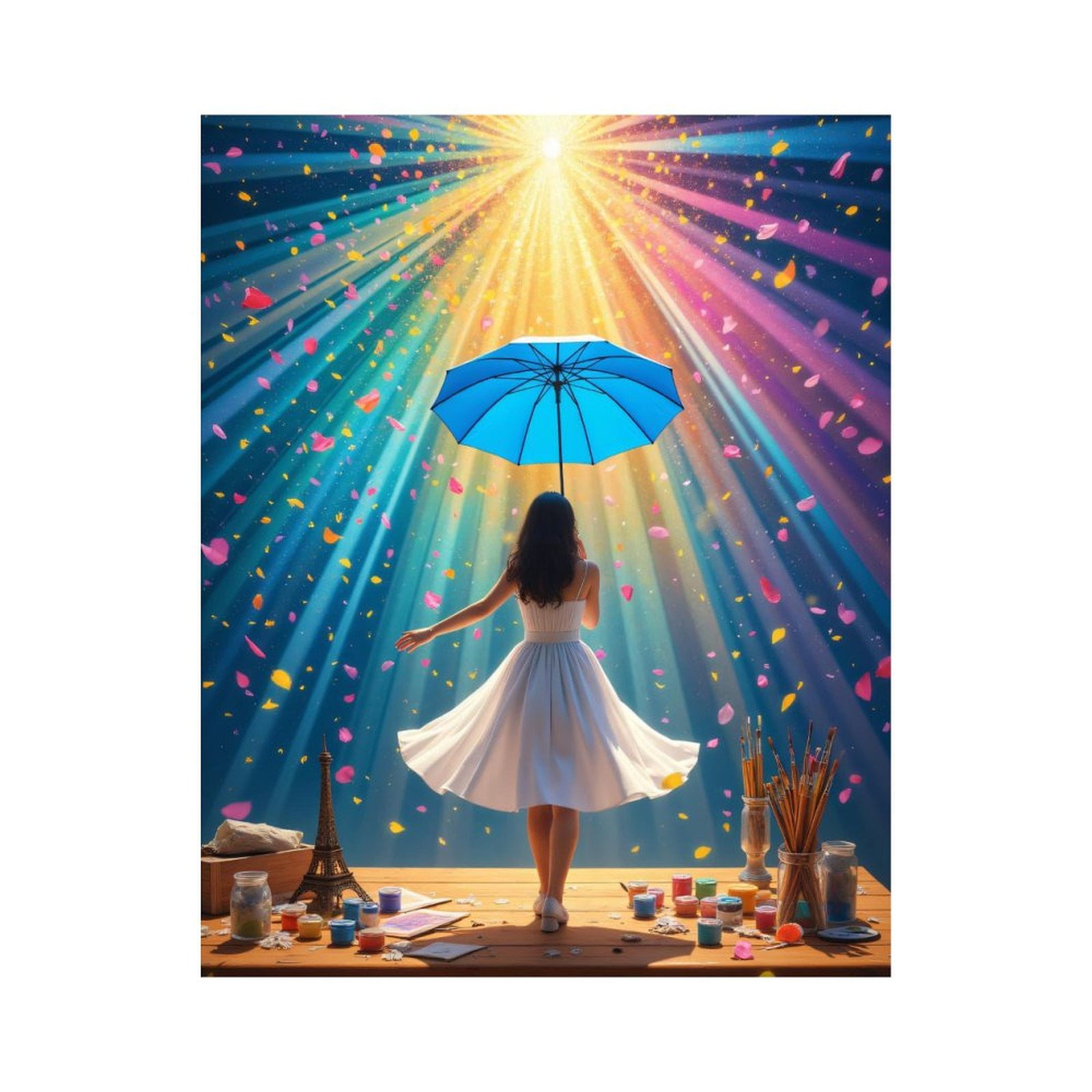 Paint by Numbers Kit for Adults, Dreamy Artistic Woman Umbrella Light ...