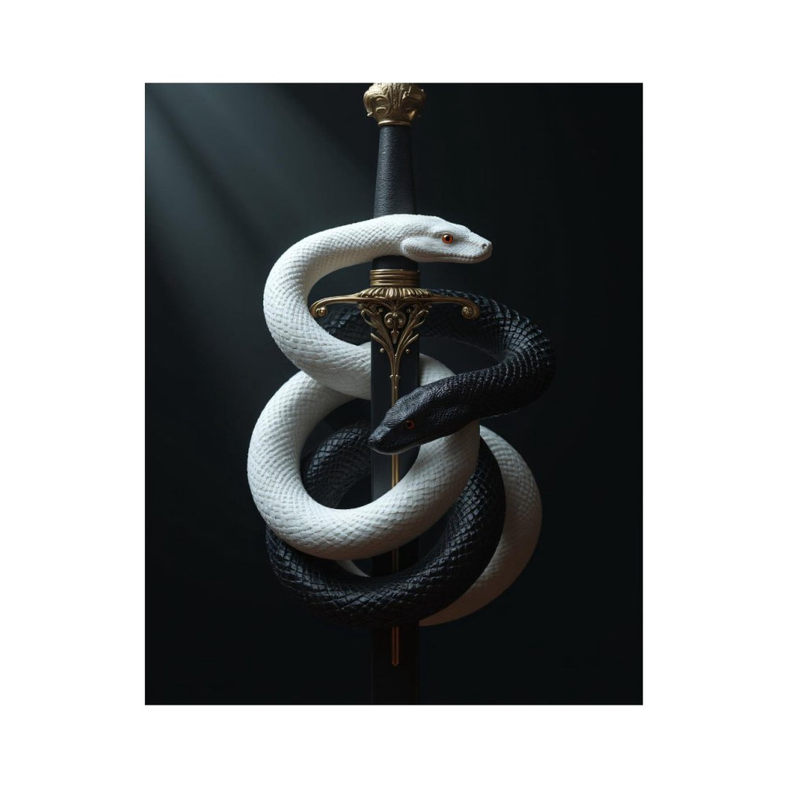 Paint by Numbers Kit for Adults, Dual Snakes Around Sword Paint by ...
