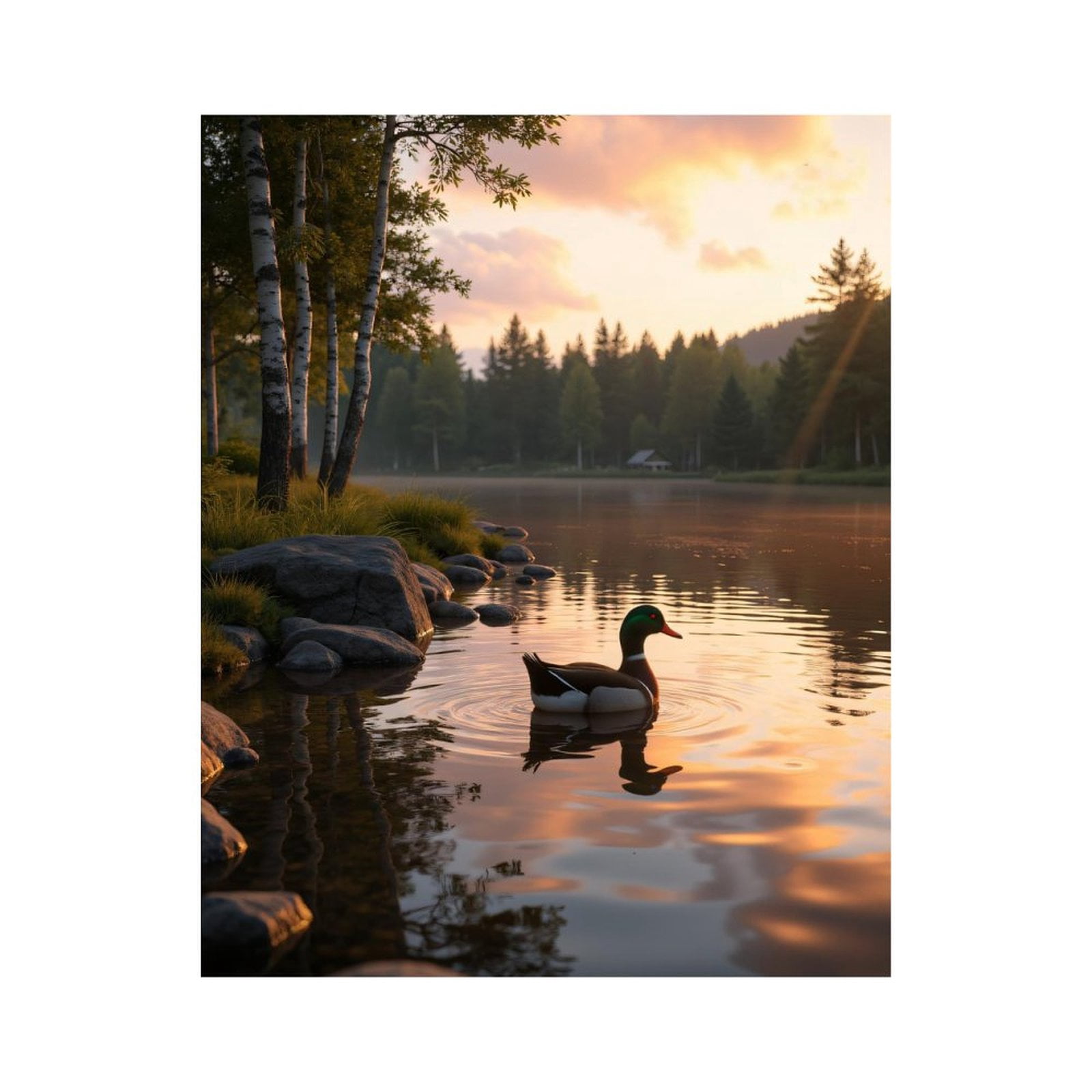 Paint by Numbers Kit for Adults, Duck Lake Sunrise Reflection Scenic ...
