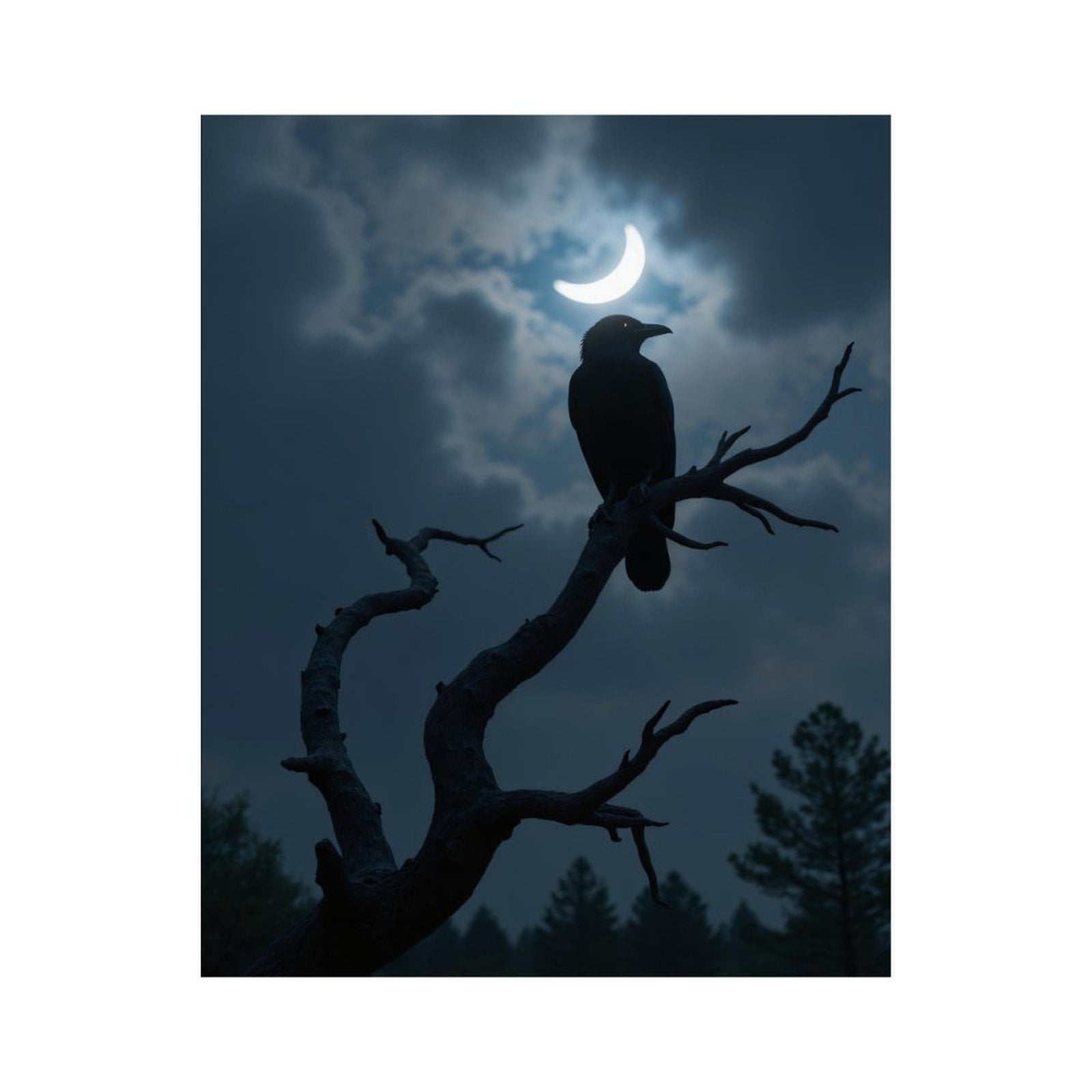 Paint by Numbers Kit for Adults, Eclipse Night Raven Silhouette Paint ...
