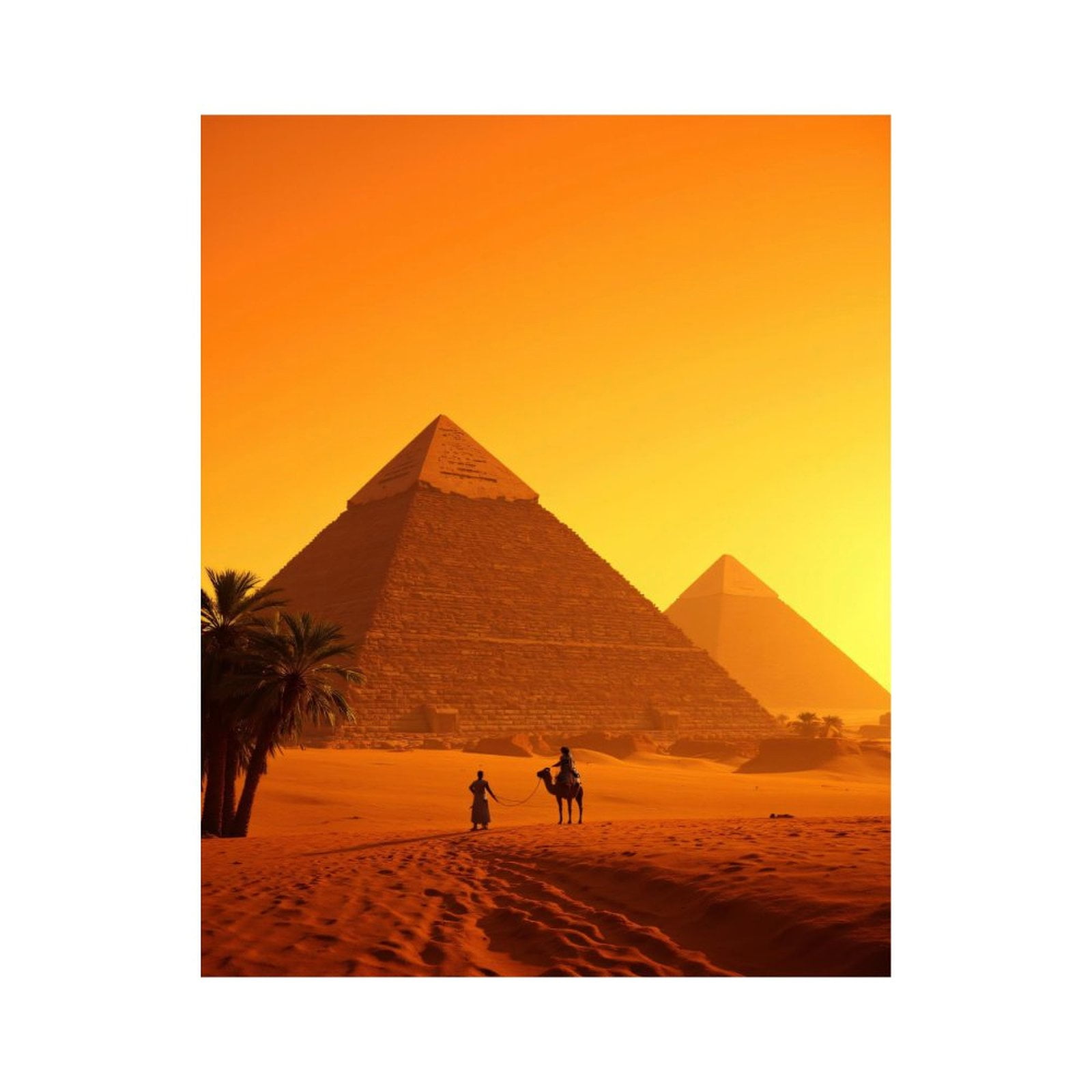 Paint by Numbers Kit for Adults, Egyptian Sunset Sandy Desert Pyramids ...
