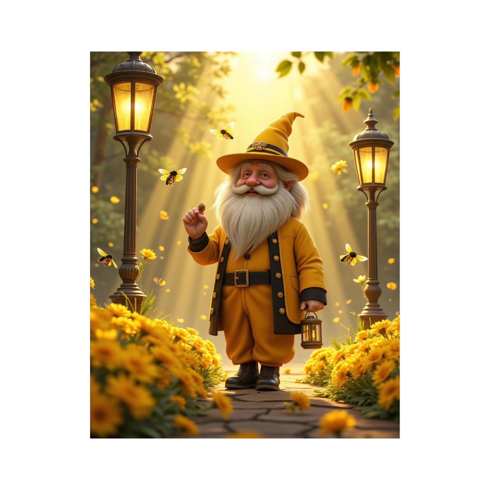 Paint by Numbers Kit for Adults, Elderly Wizard In Sunlit Garden Paint ...
