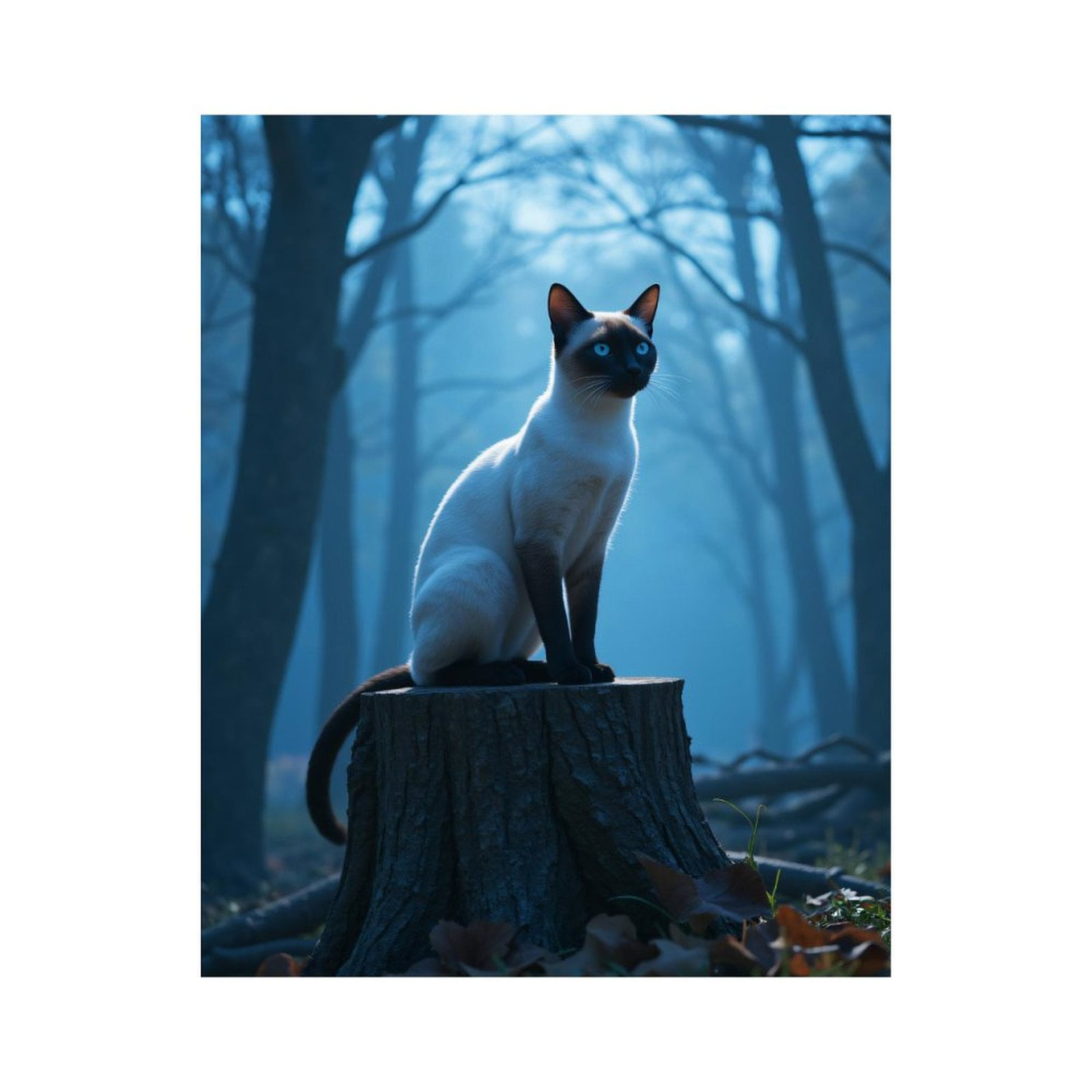 Paint by Numbers Kit for Adults, Elegant Cat Sitting Tree Stump Paint ...