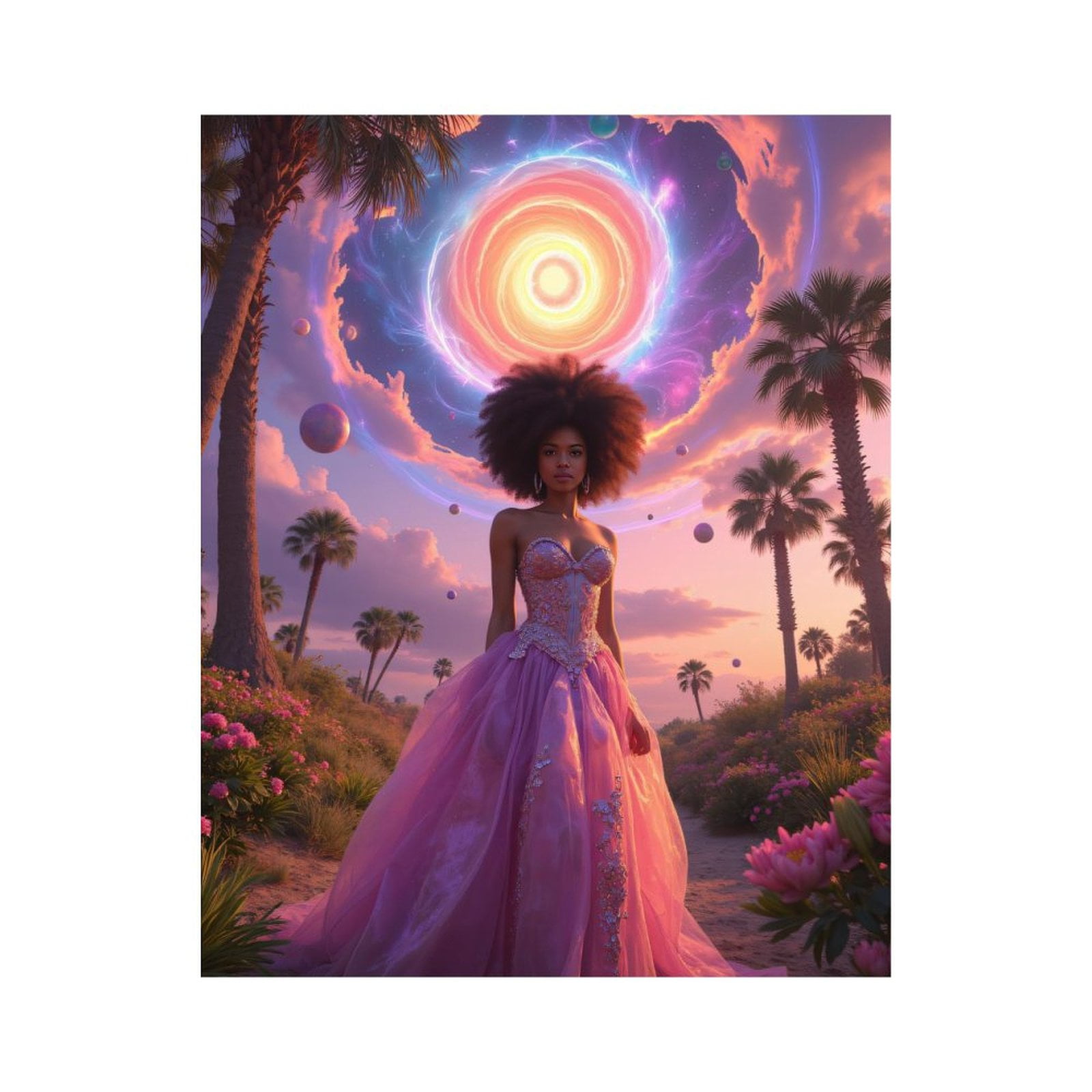 Paint by Numbers Kit for Adults, Elegant Sunset Fantasy Garden Scene ...