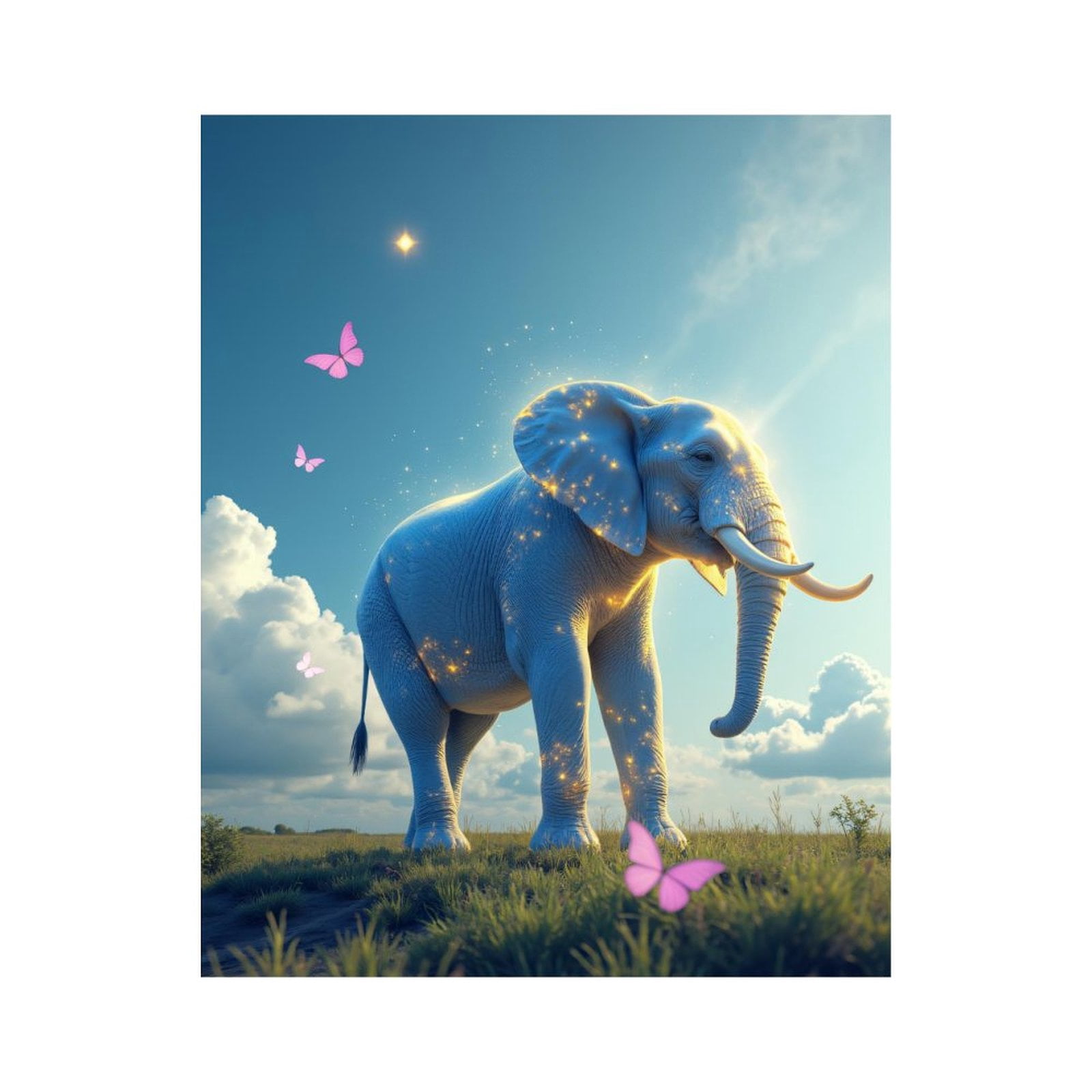 Paint by Numbers Kit for Adults, Elephant Butterflies Sunset Paint by ...
