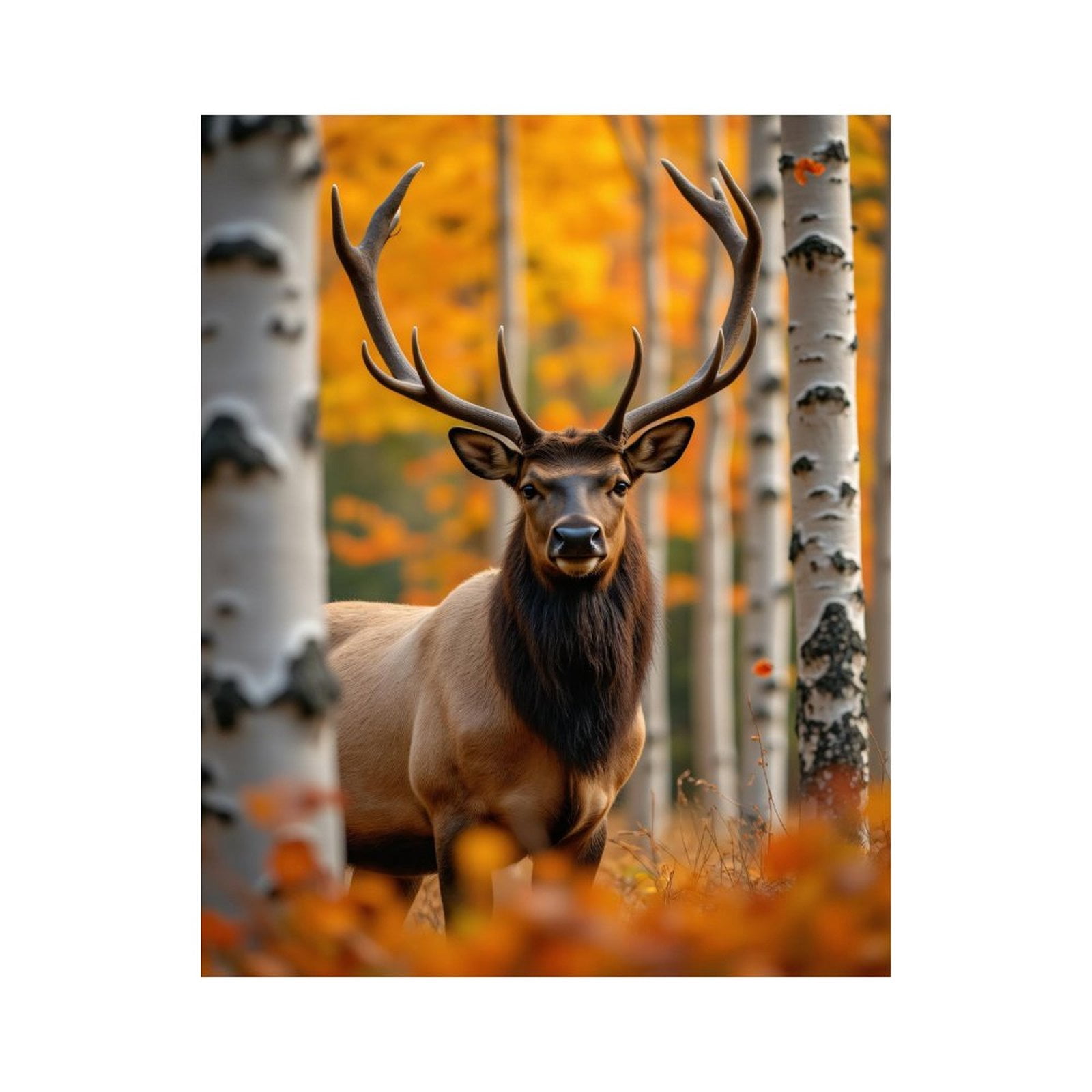 Paint by Numbers Kit for Adults, Elk In Autumn Forest Scene Paint by ...