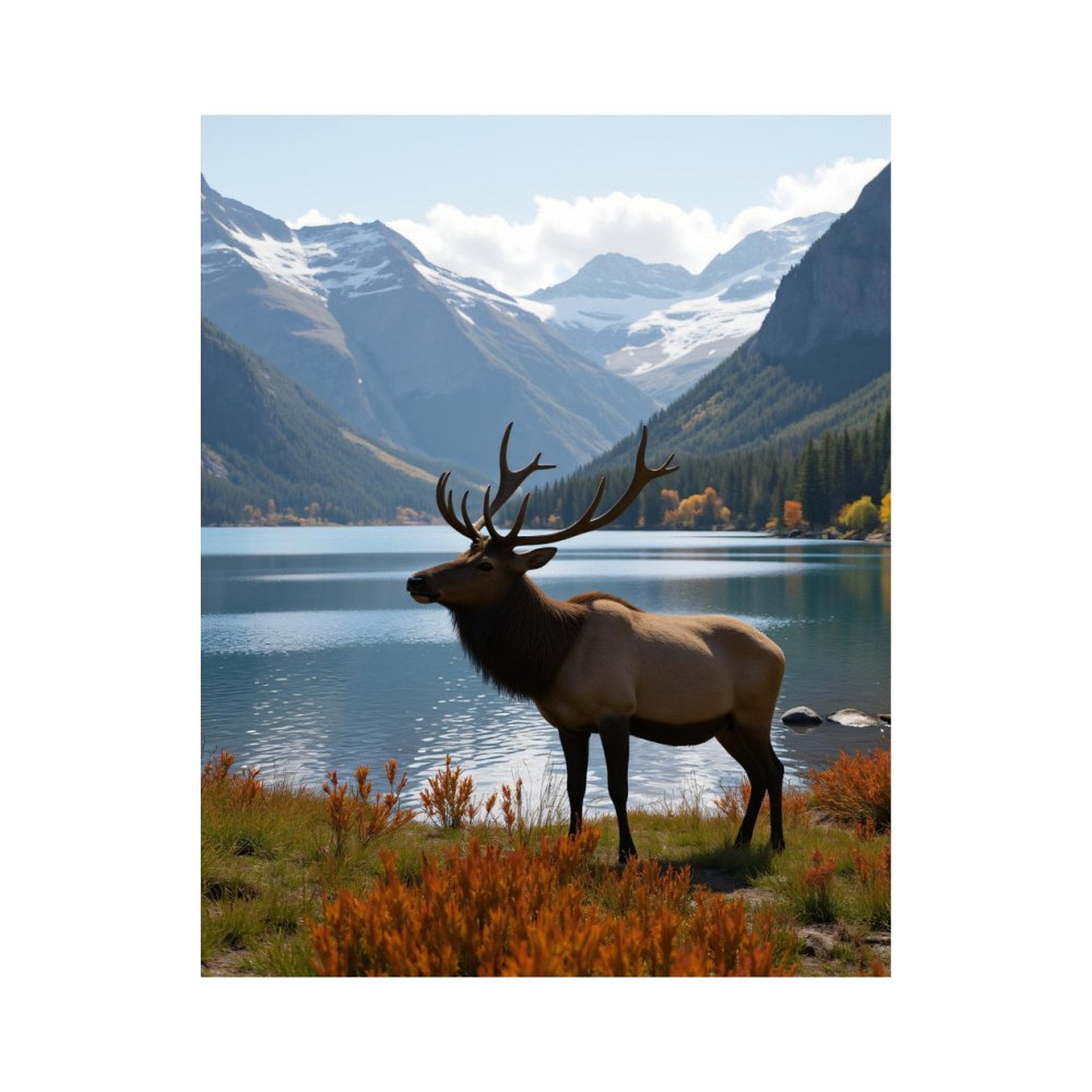 Paint by Numbers Kit for Adults, Elk Majestic Mountain Lake Autumn ...
