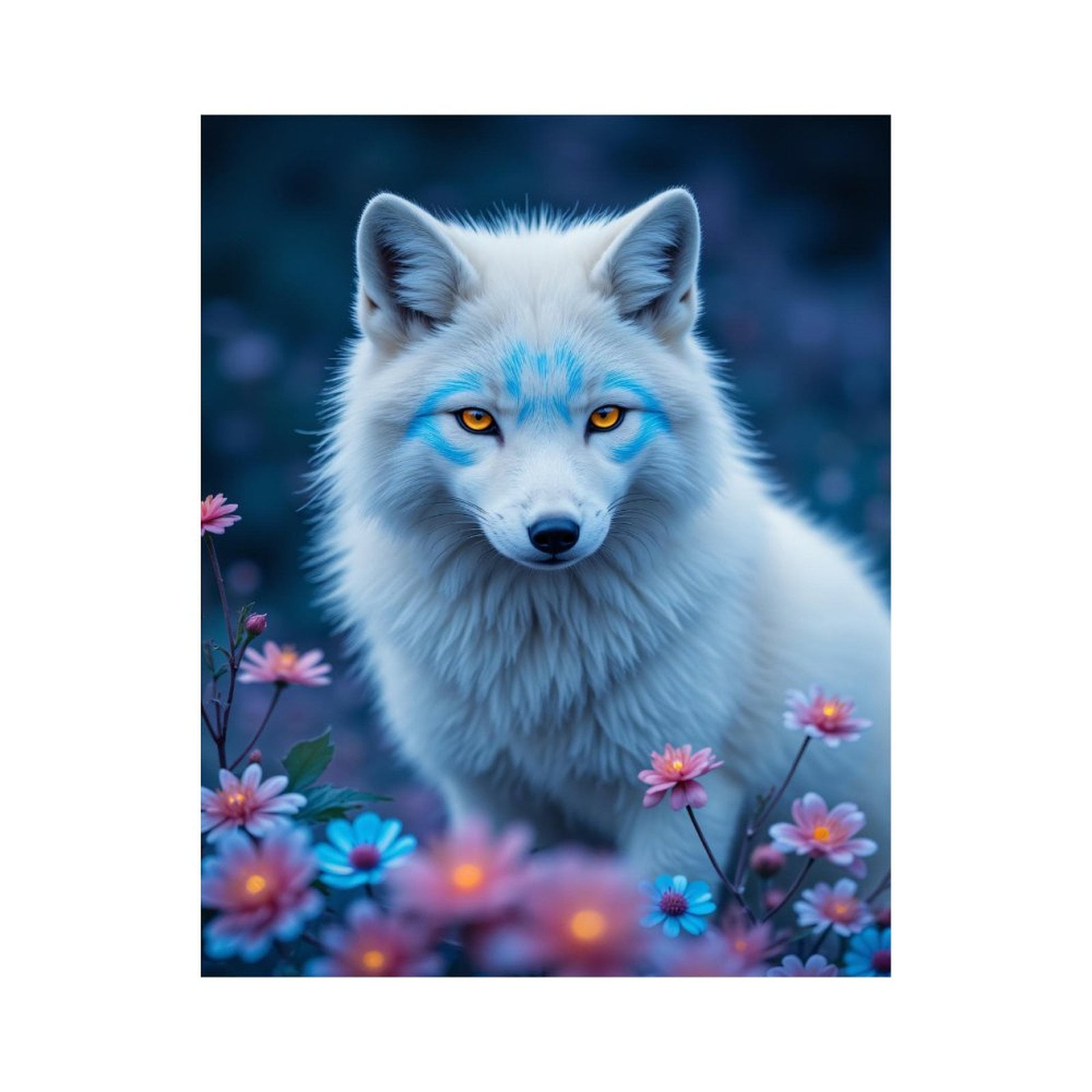 Paint by Numbers Kit for Adults, Enchanted Fox With Vibrant Flowers Paint by Numbers, Easy Paint ...