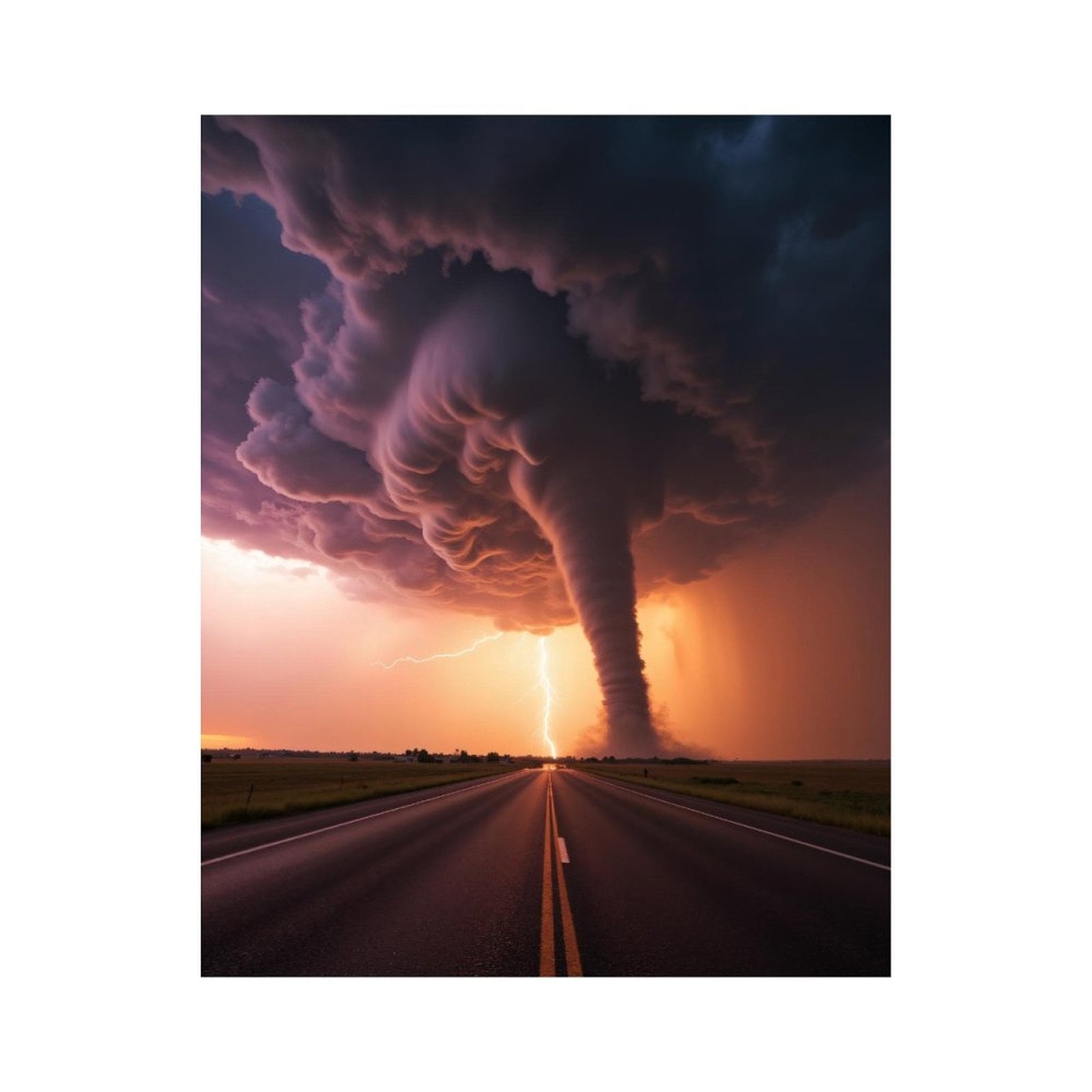 Paint by Numbers Kit for Adults, Epic Tornado With Lightning Storm Paint by Numbers, Easy Paint ...