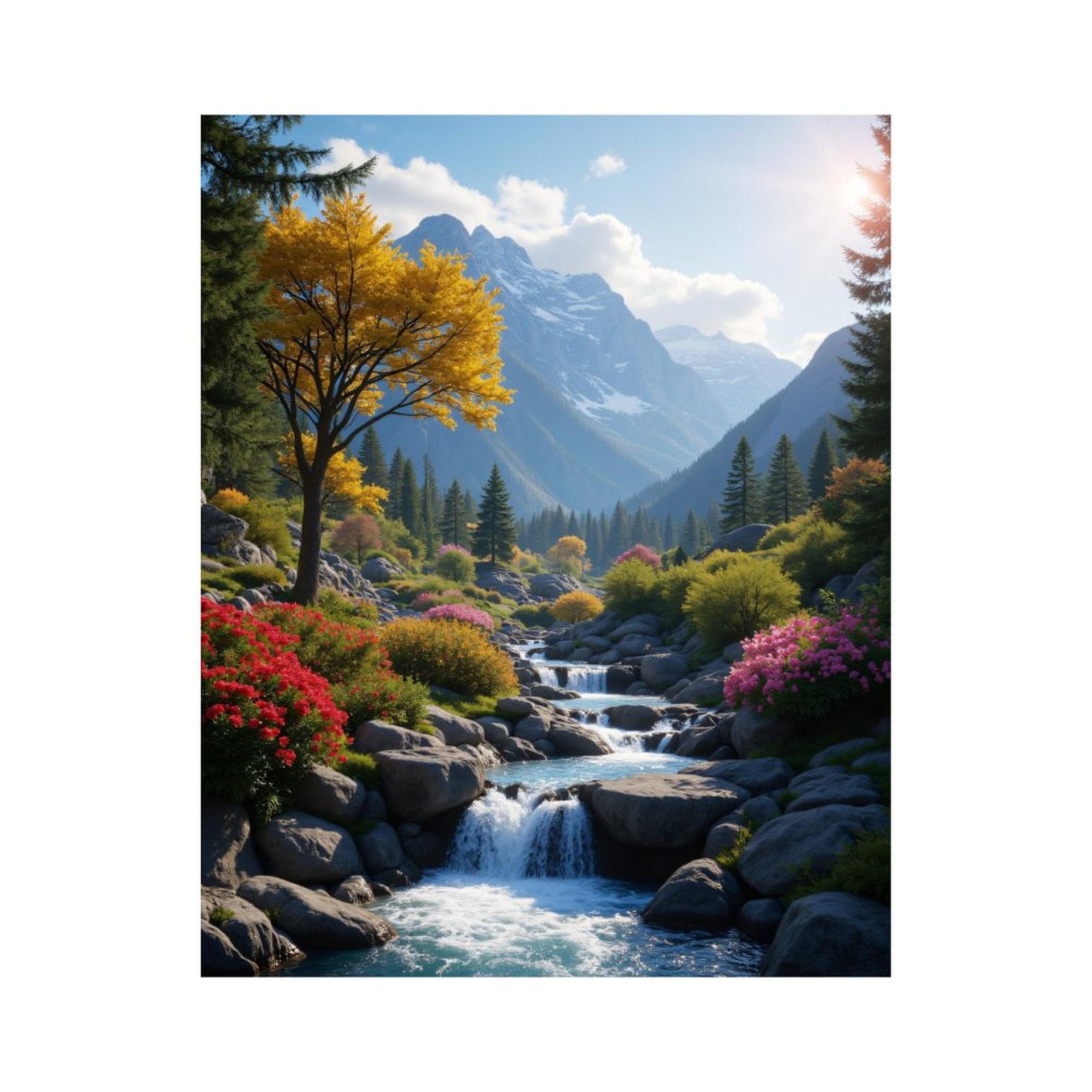 Paint by Numbers Kit for Adults, Ethereal Mountain Stream Scene Paint ...