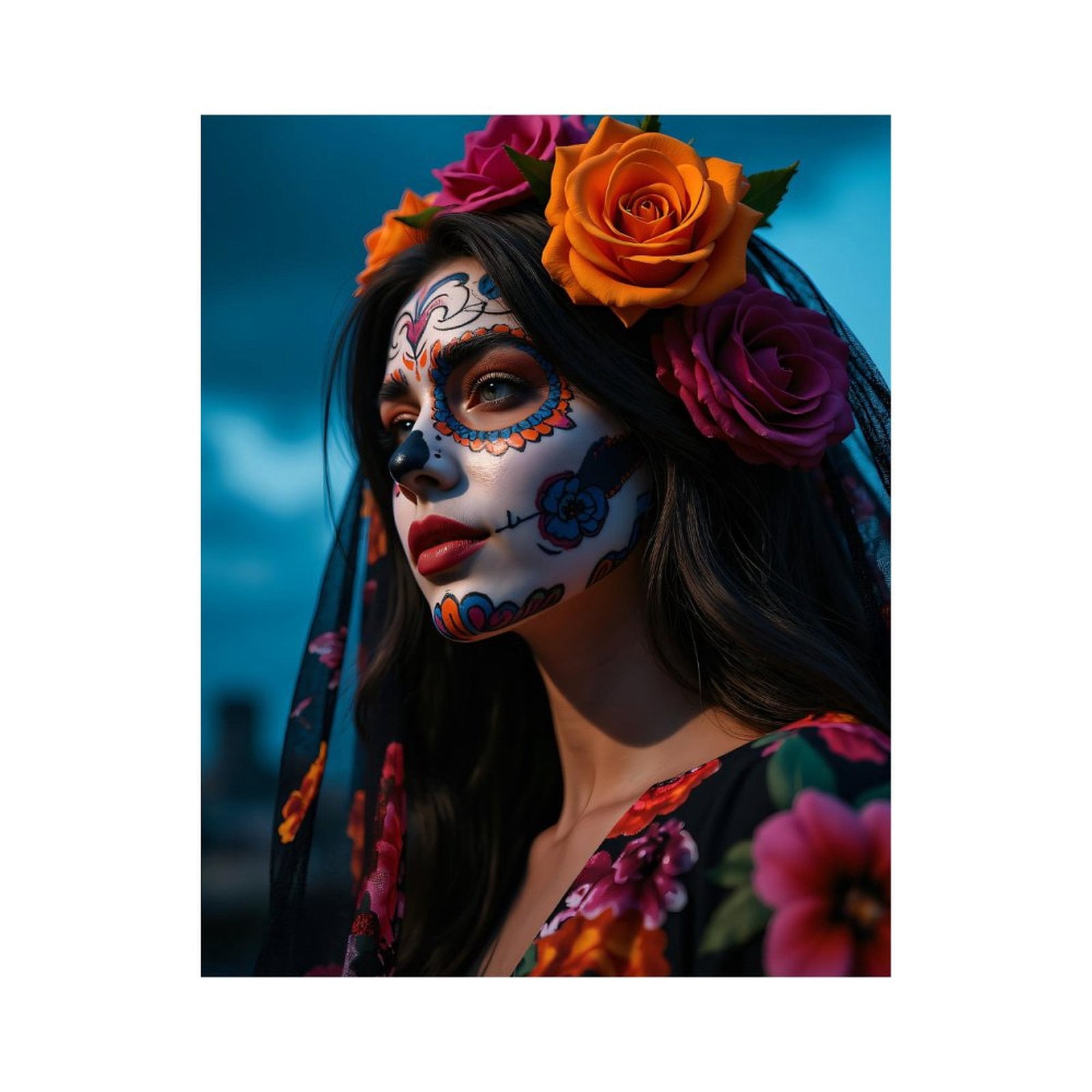 Paint by Numbers Kit for Adults, Face Paint Floral Headpiece Sky Paint ...