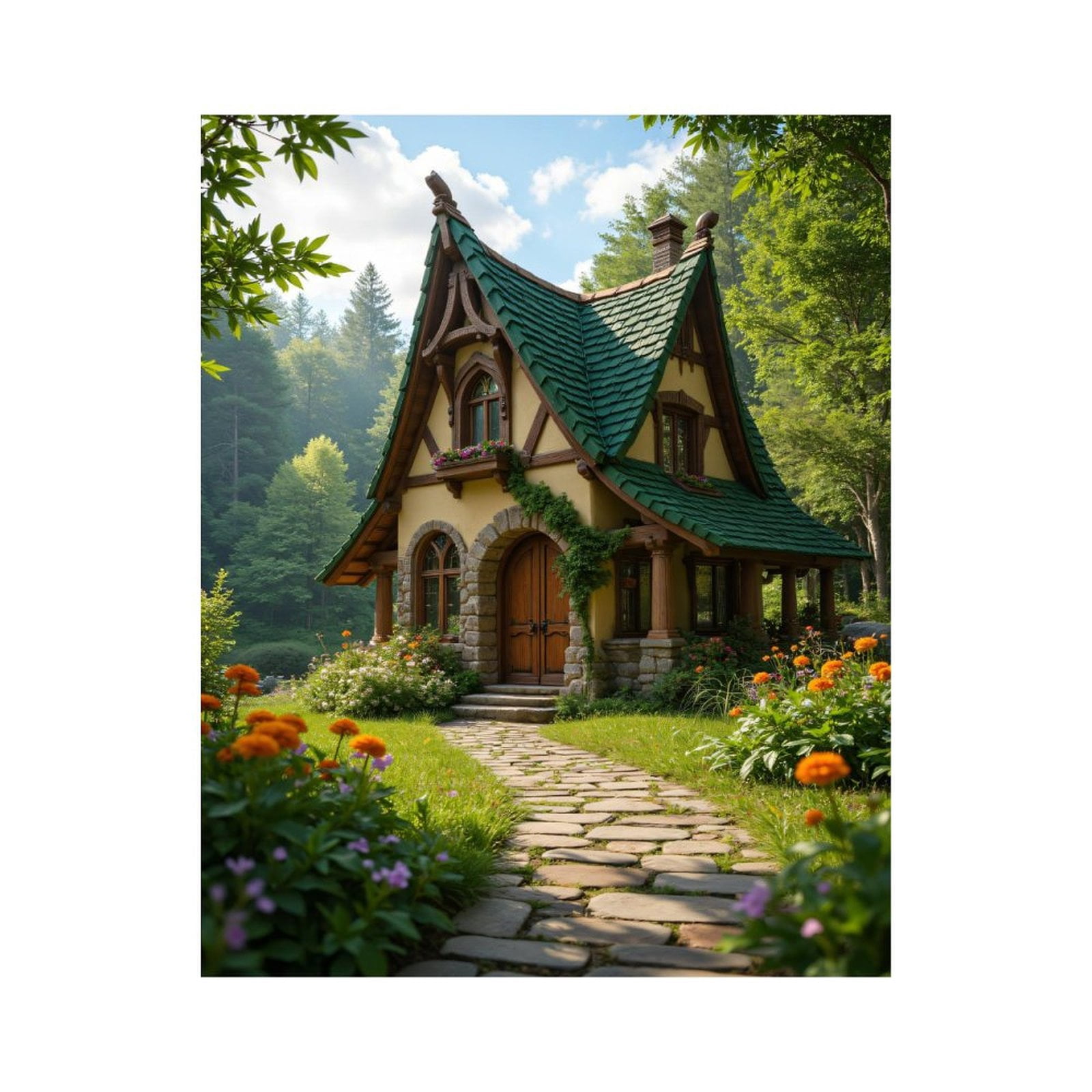 Paint by Numbers Kit for Adults, Fairytale Cottage Garden Pathway Paint ...