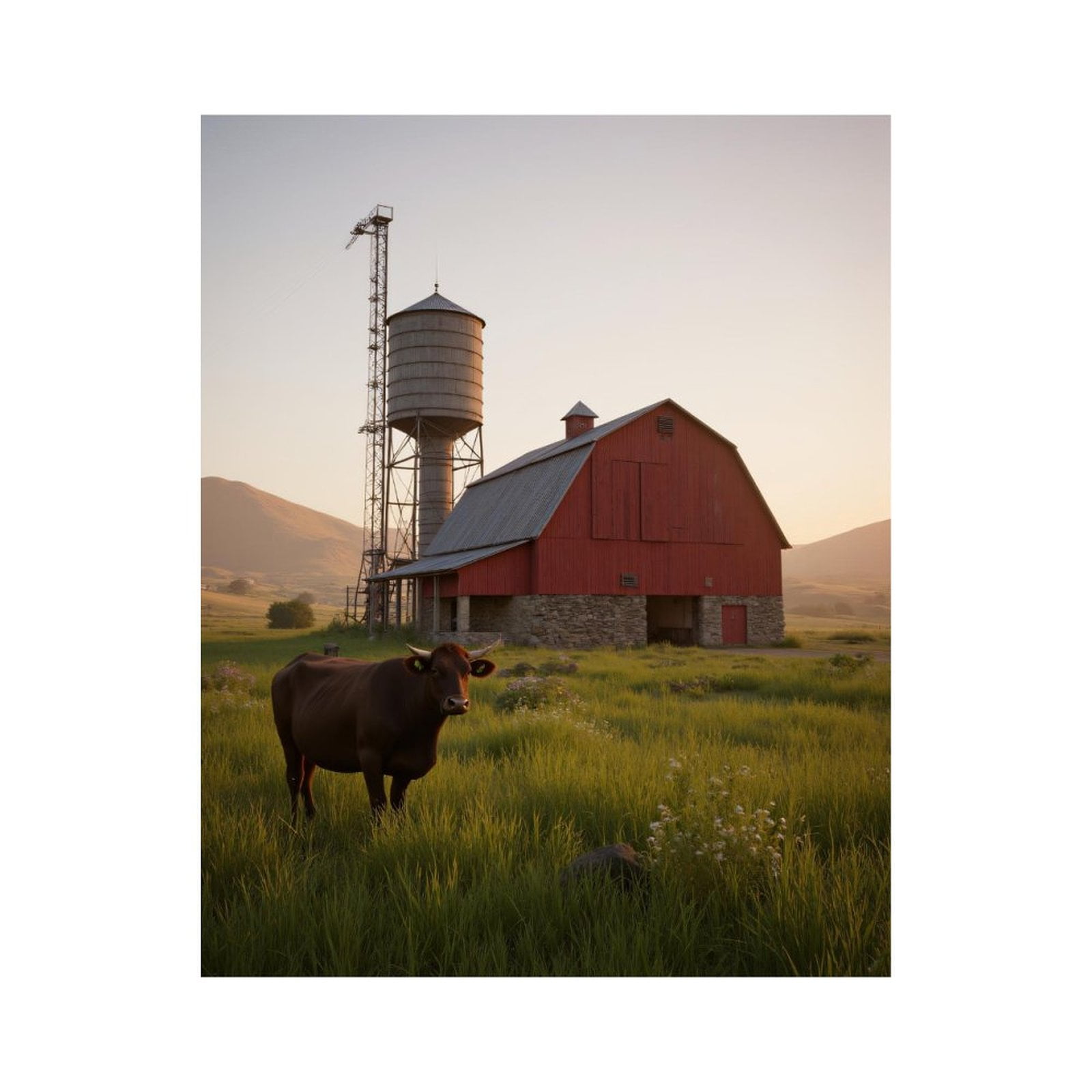 Paint by Numbers Kit for Adults, Farm Scene Red Barn Cow Grass Paint by ...