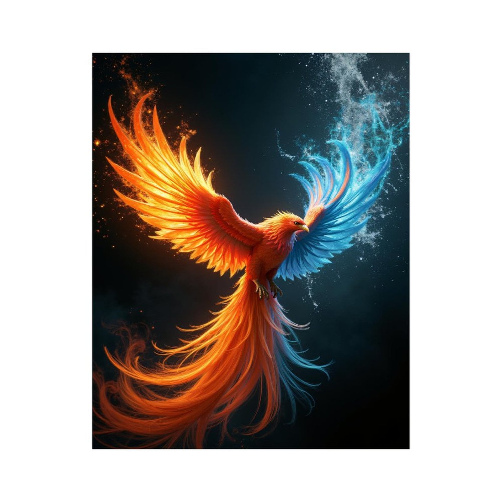 Paint by Numbers Kit for Adults, Fiery Blue Phoenix Paint by Numbers ...