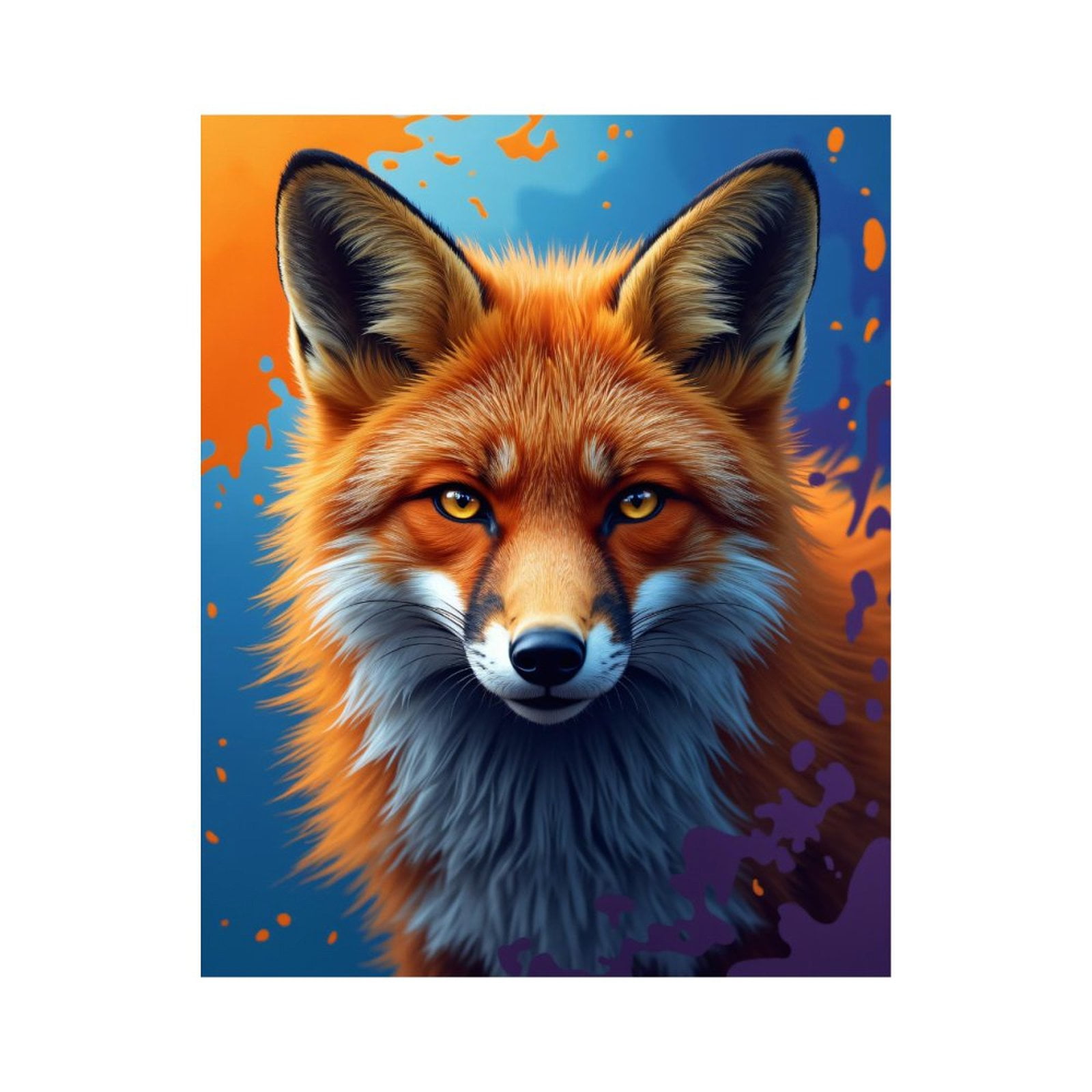 Paint by Numbers Kit for Adults, Fiery Fox Portrait Art Vivid Colors ...