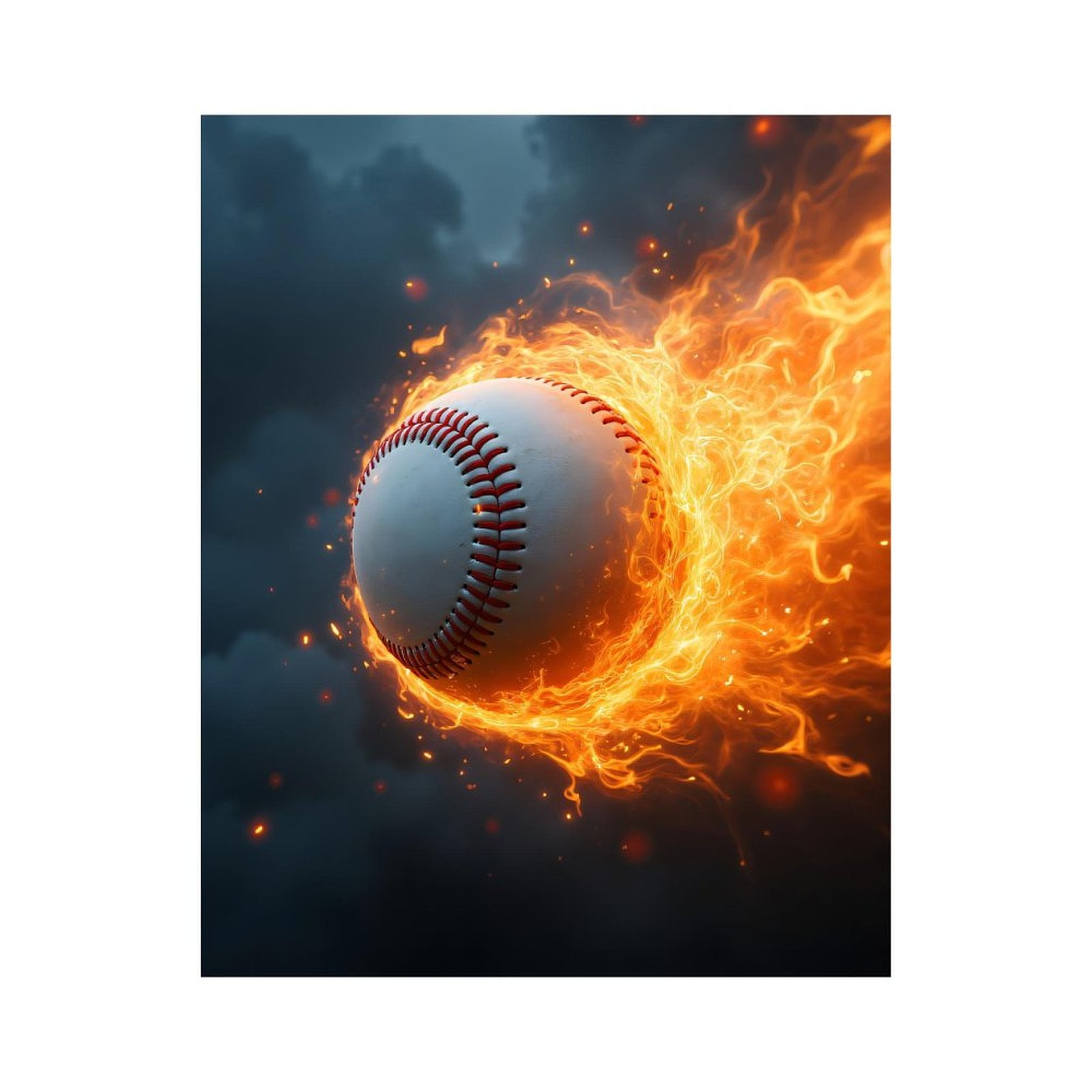 Paint by Numbers Kit for Adults, Fireball Baseball Motion Energy Blaze ...