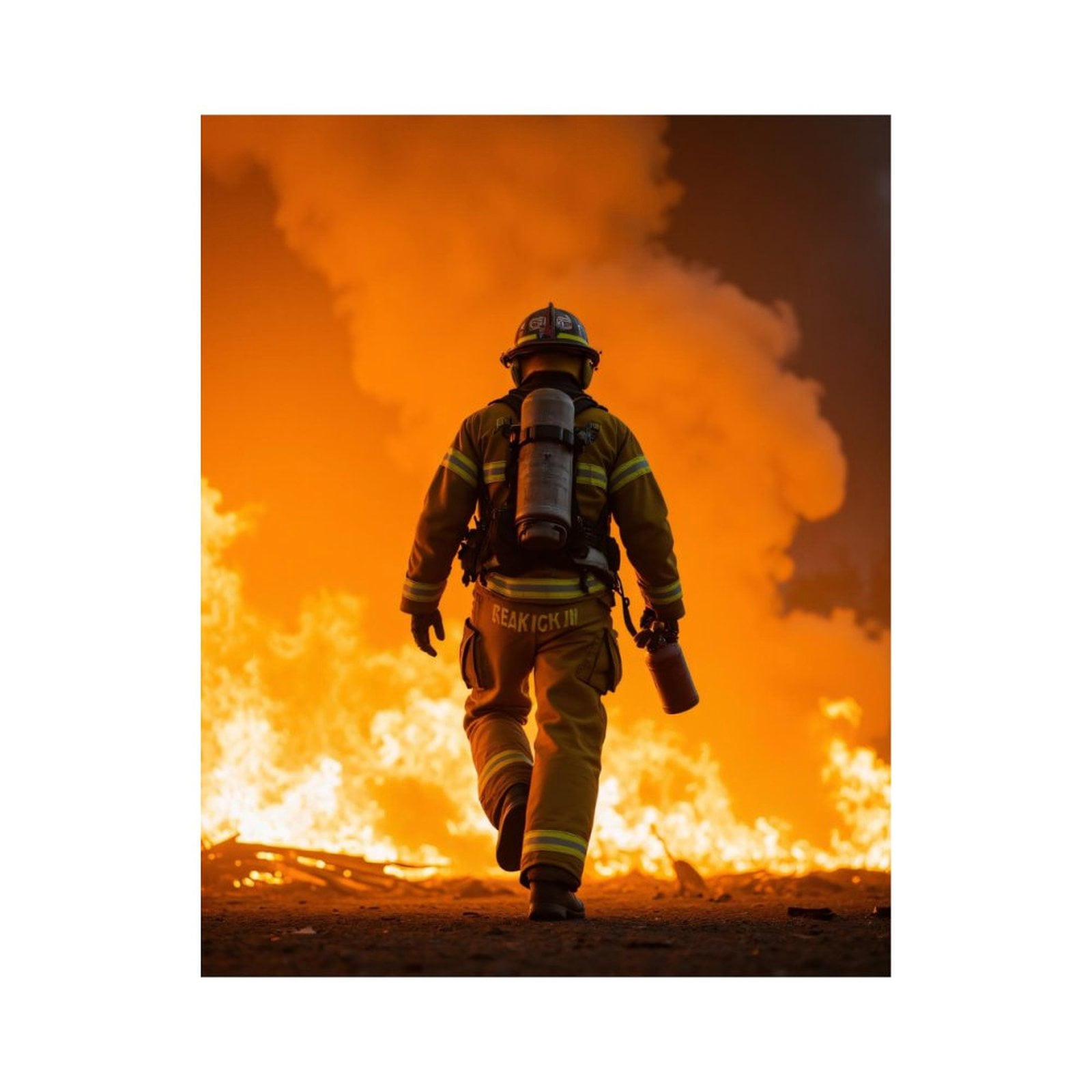 Paint by Numbers Kit for Adults, Firefighter Battling Intense Blaze ...