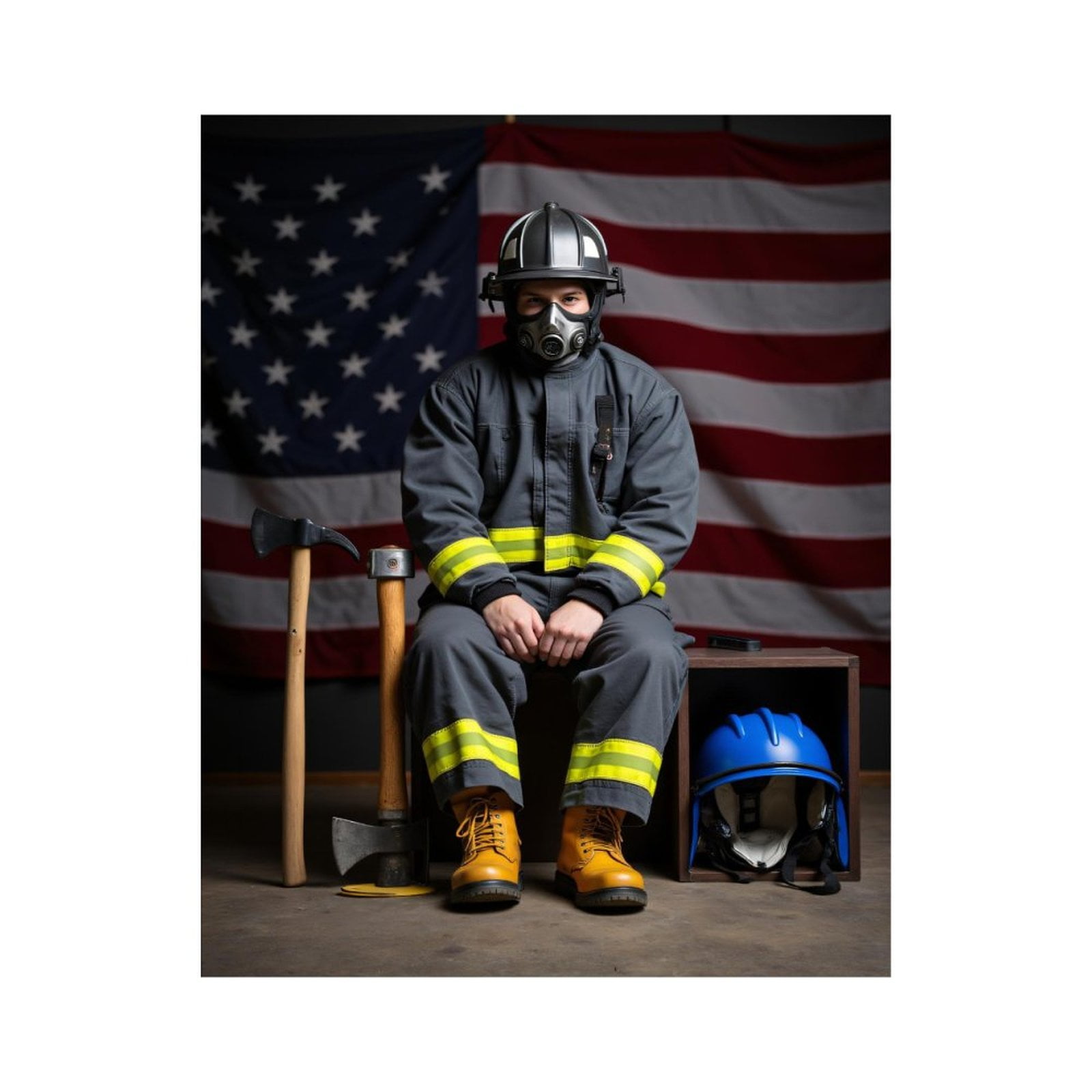 Paint by Numbers Kit for Adults, Firefighter Gear Safety Helmet Axes ...