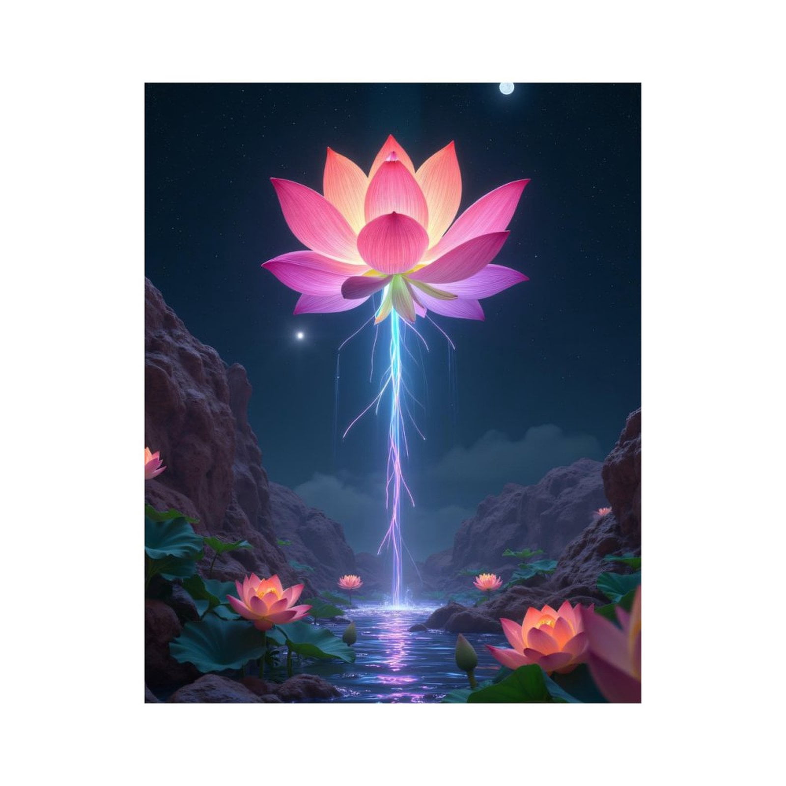 Paint by Numbers Kit for Adults, Floating Lotus Night Sky Paint by ...