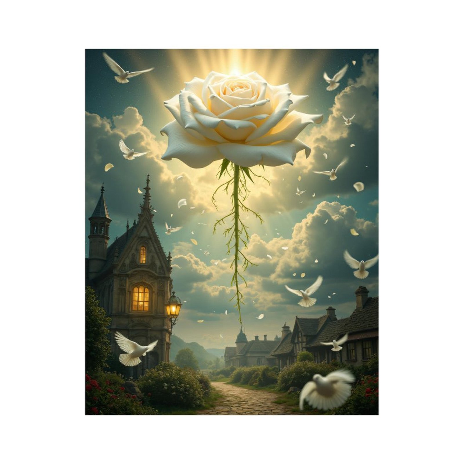 Paint by Numbers Kit for Adults, Floating Rose Cottage S Sunlight Paint by Numbers, Easy Paint ...