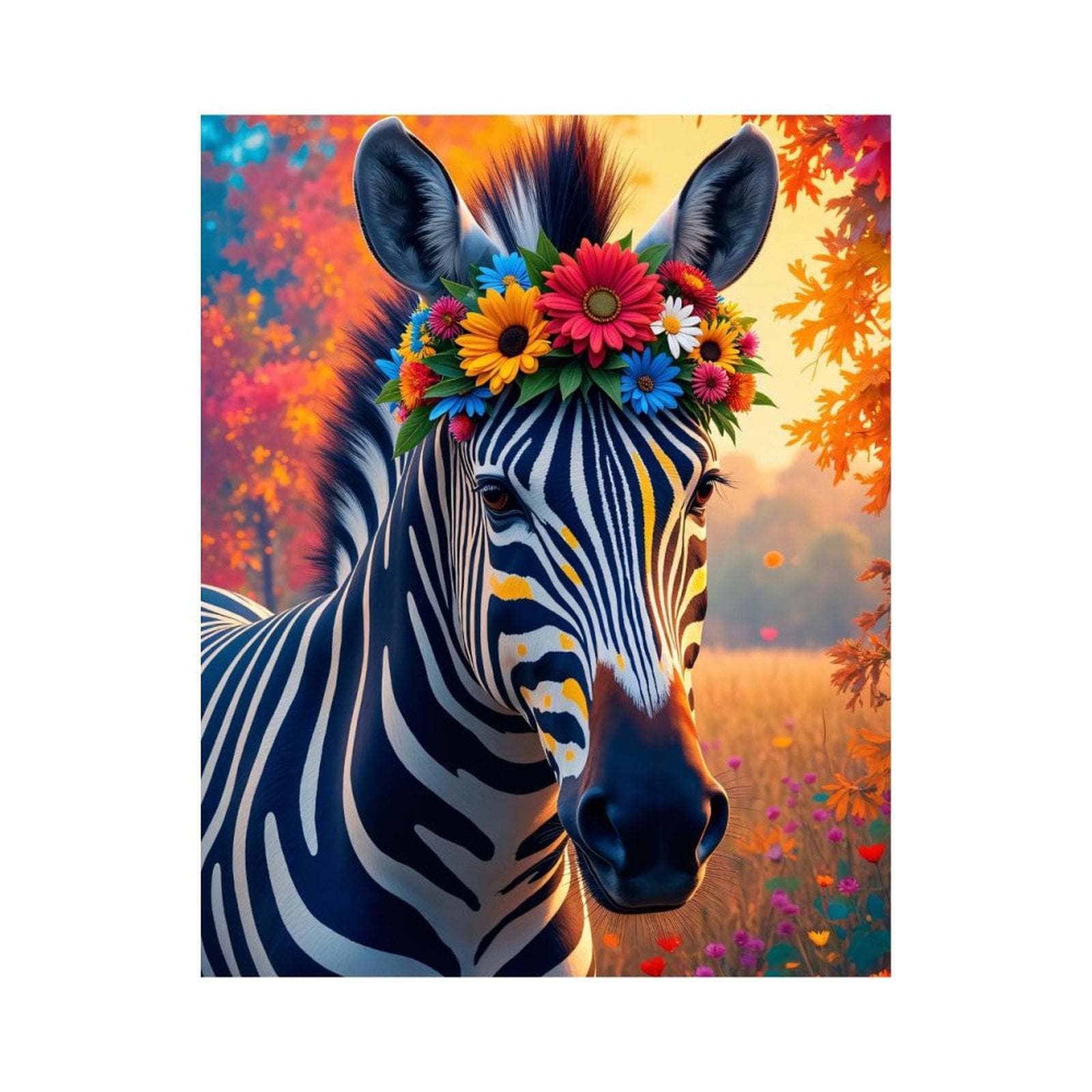 Paint by Numbers Kit for Adults, Floral Crown Autumn Scene Paint by ...