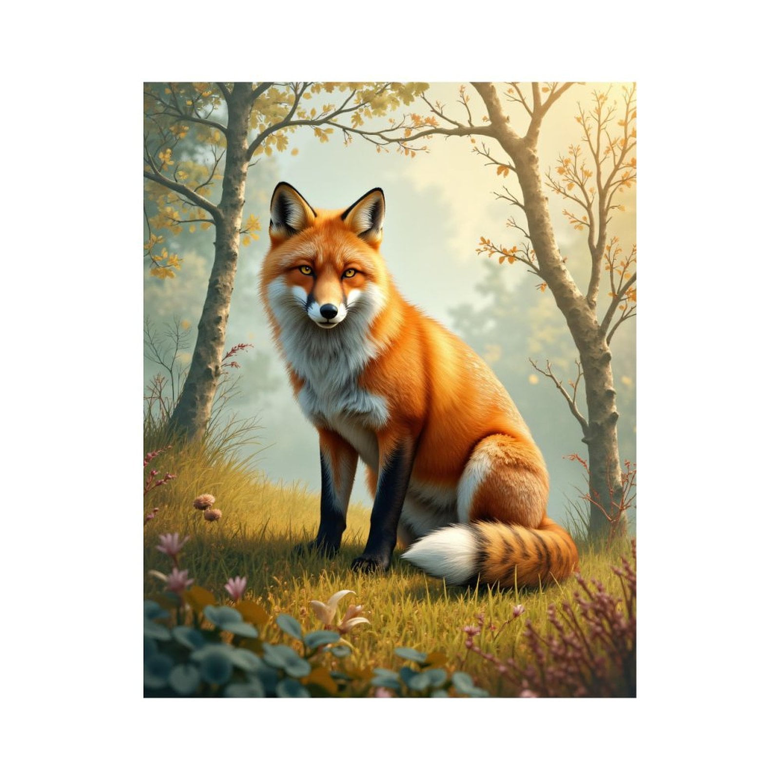 Paint by Numbers Kit for Adults, Fox In Autumn Forest Scene Paint by ...