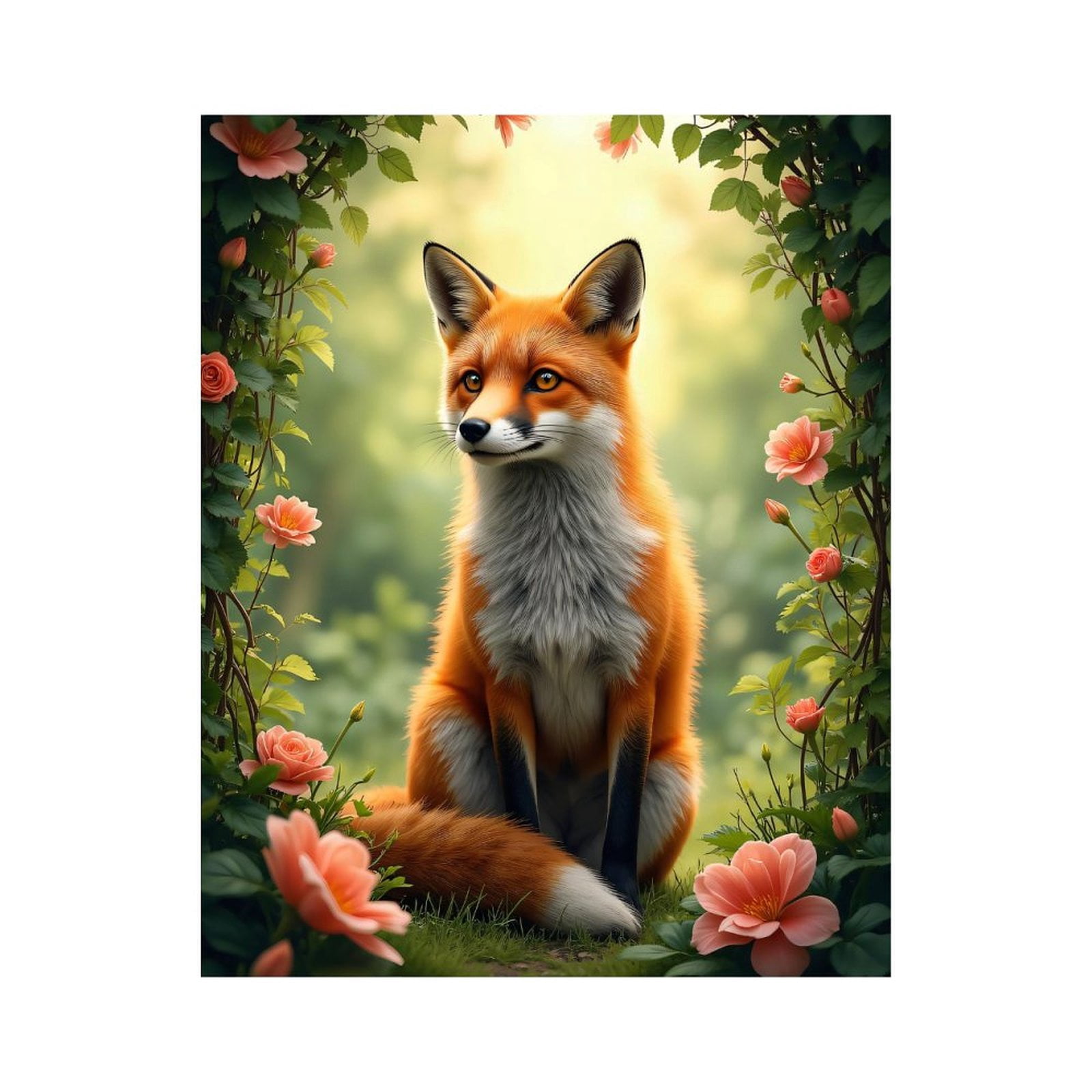 Paint by Numbers Kit for Adults, Fox Blossom Garden Scene Paint by ...