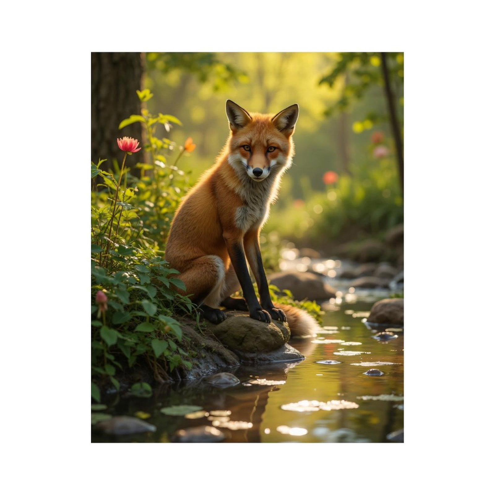 Paint by Numbers Kit for Adults, Fox Riverside Nature Scene Paint by ...