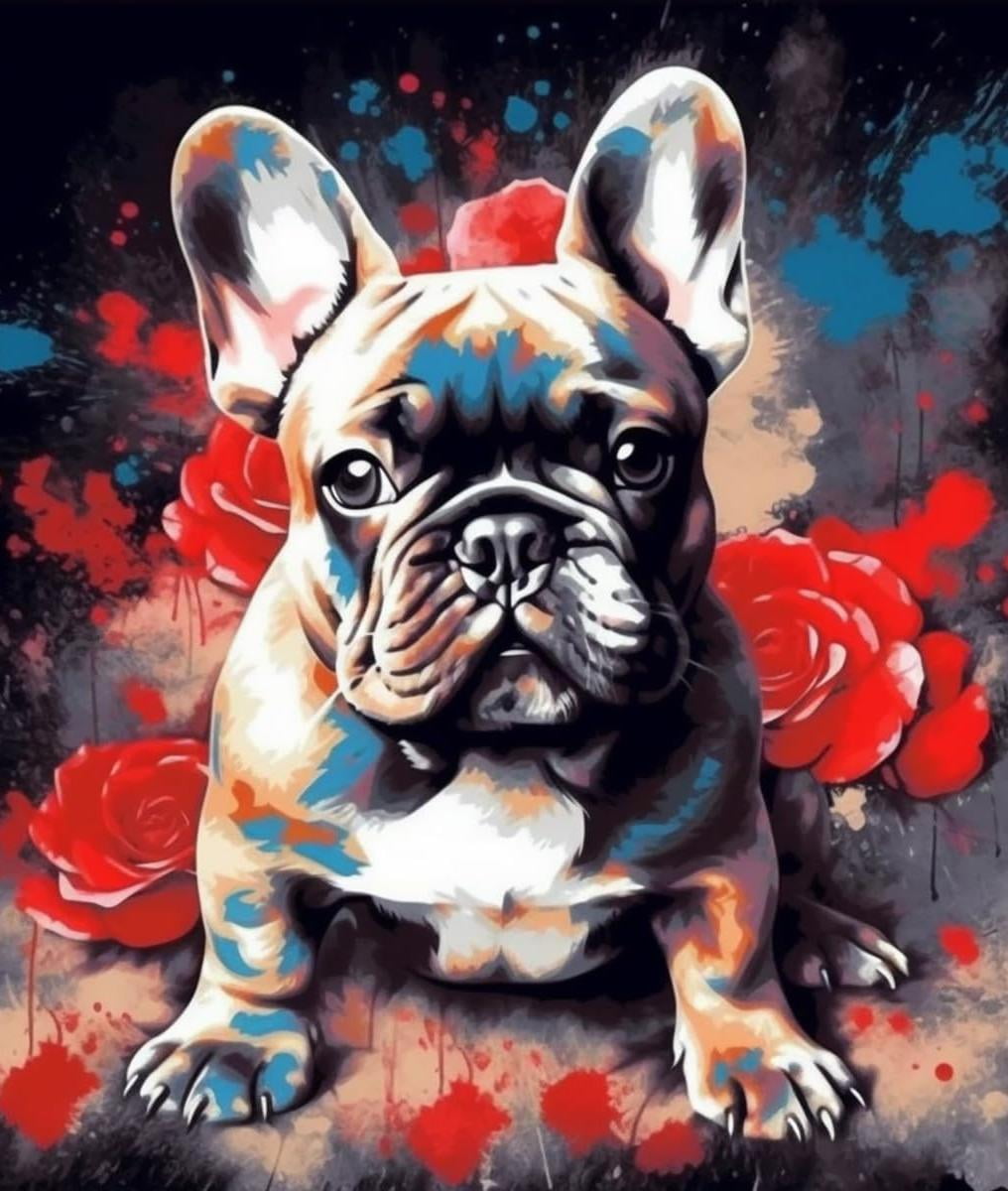 Paint by Numbers Kit for Adults -French Bulldog 1 (2)- Beginner DIY ...