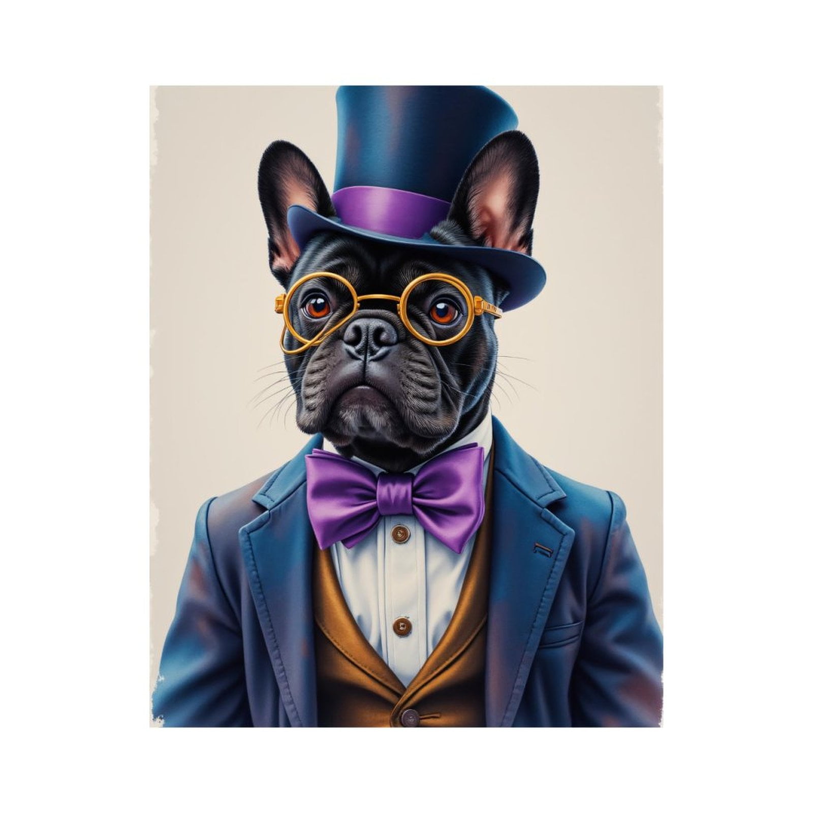Paint by Numbers Kit for Adults, French Bulldog Dapper Top Hat Bowtie ...
