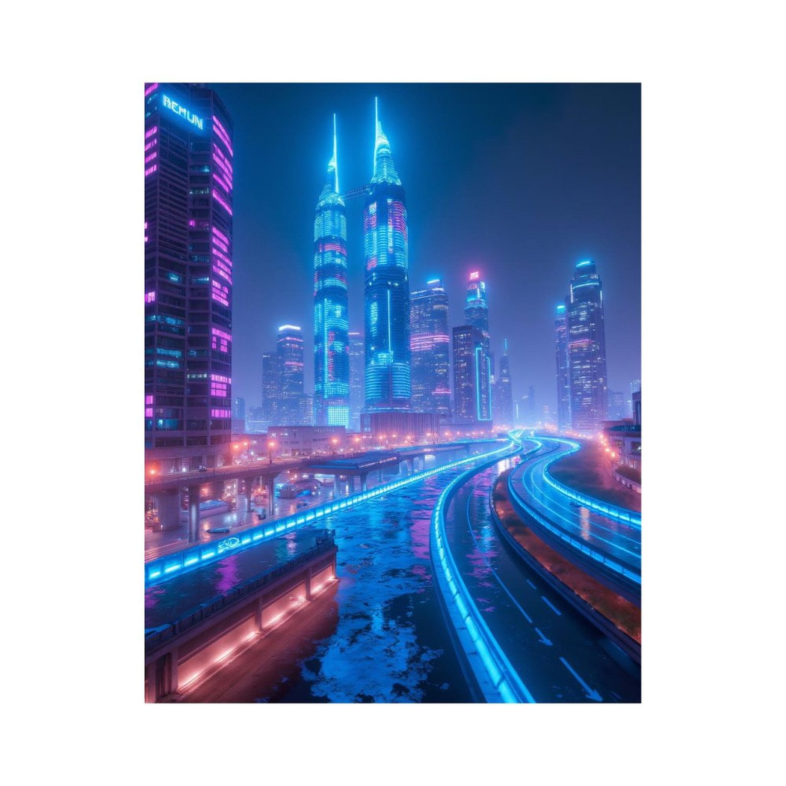 Paint by Numbers Kit for Adults, Futuristic Neon City Nightscape Paint ...