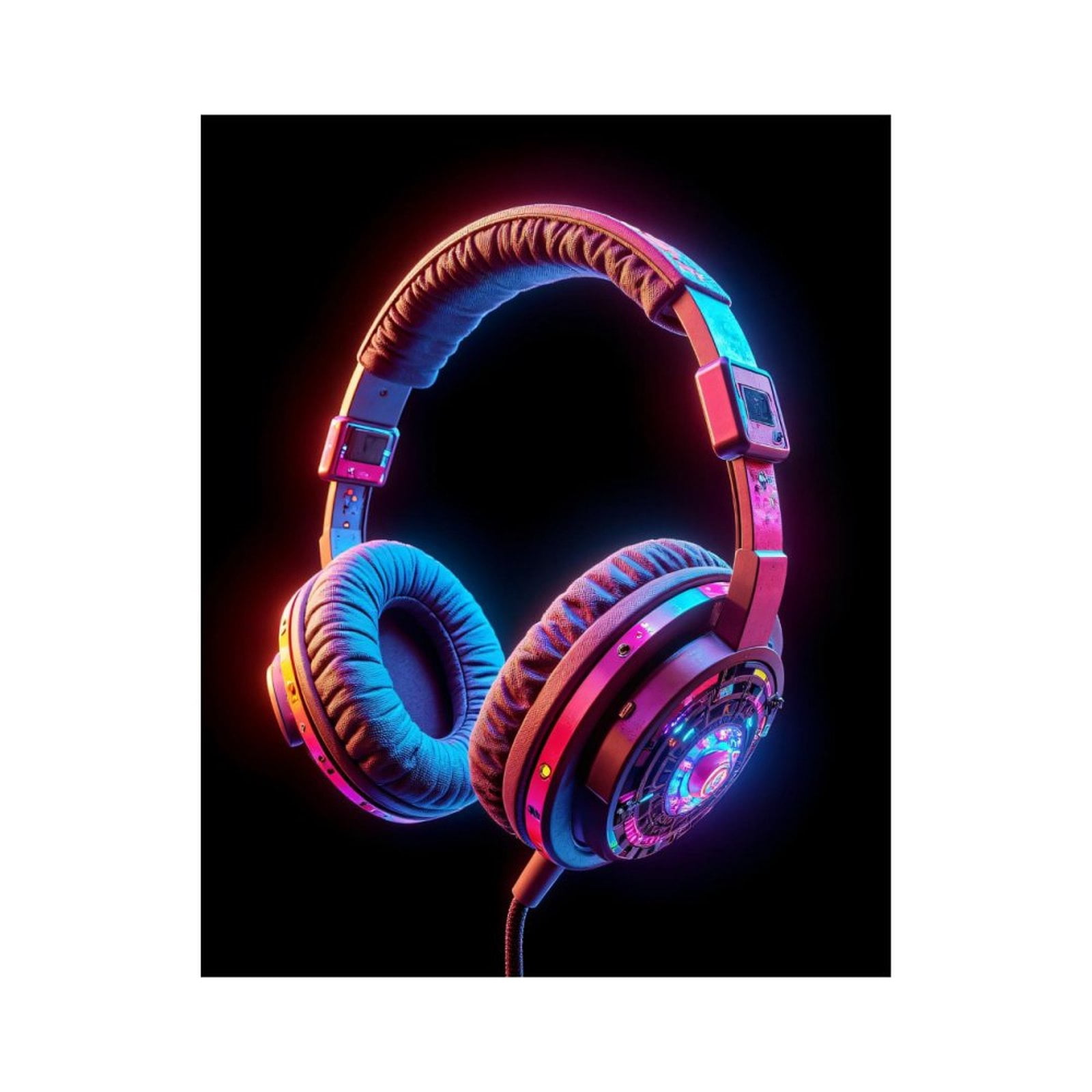 Paint by Numbers Kit for Adults, Futuristic Neon Glow Headphones Paint ...