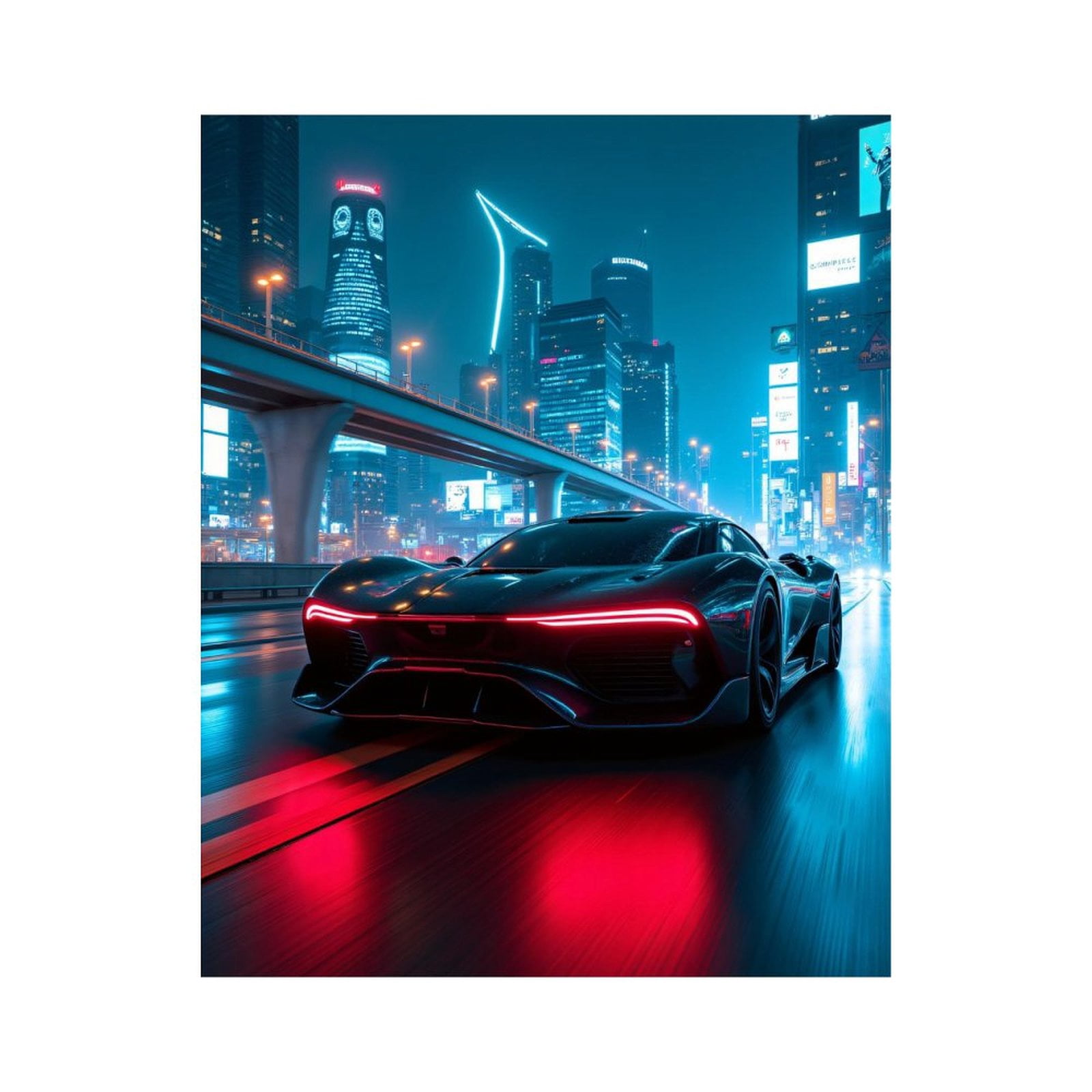 Paint by Numbers Kit for Adults, Futuristic Night City Sports Car Paint ...