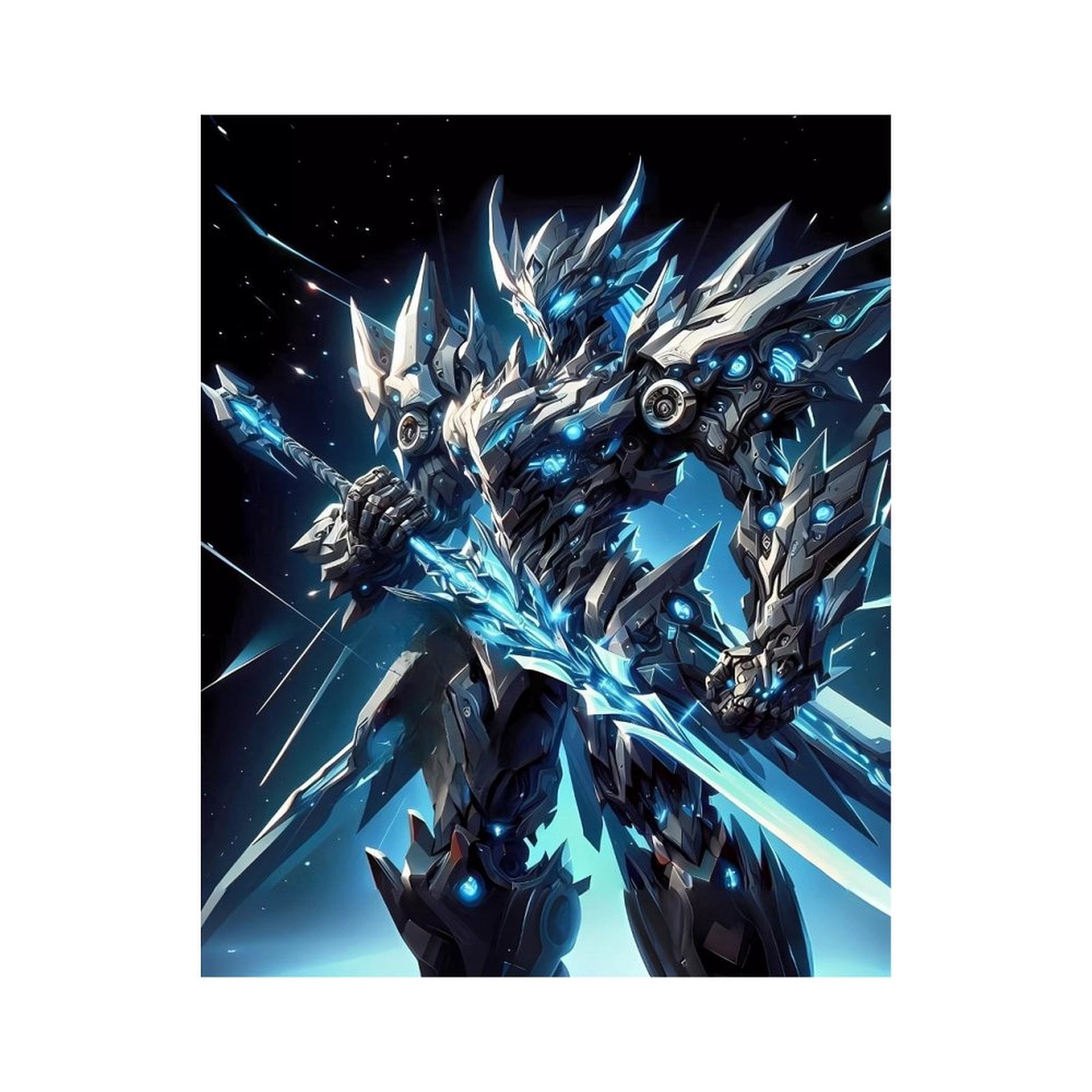 Paint by Numbers Kit for Adults, Futuristic Robotic Warrior Sword ...
